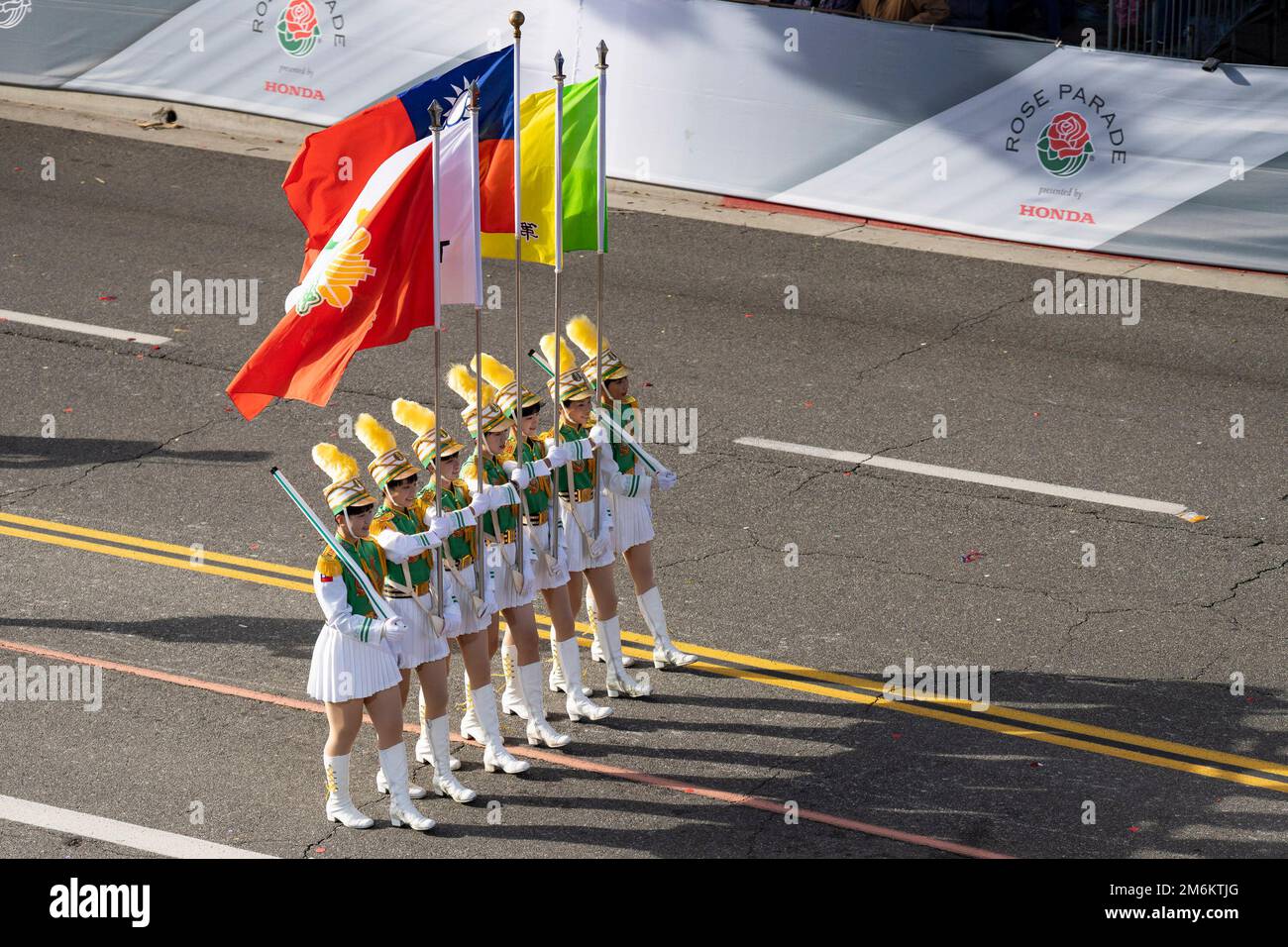 The Taipei First Girls High School Marching Band marches down the ...
