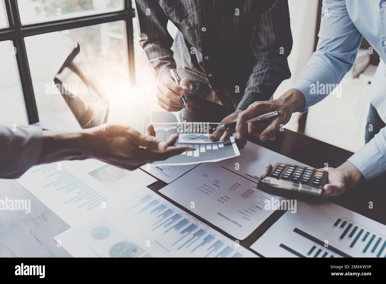Business people accountant or financial expert analyze with document ...