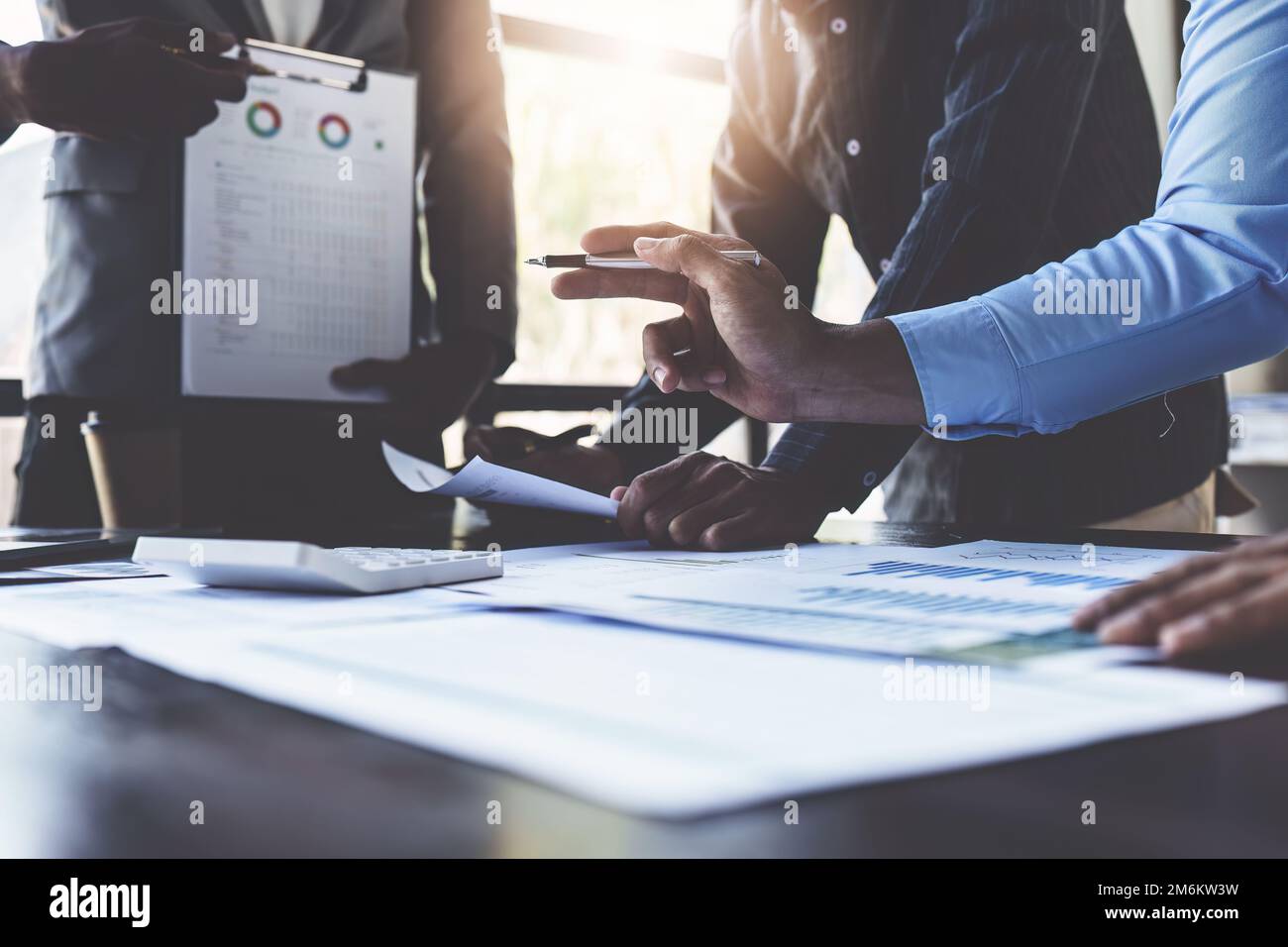 Business people accountant or financial expert analyze with document ...