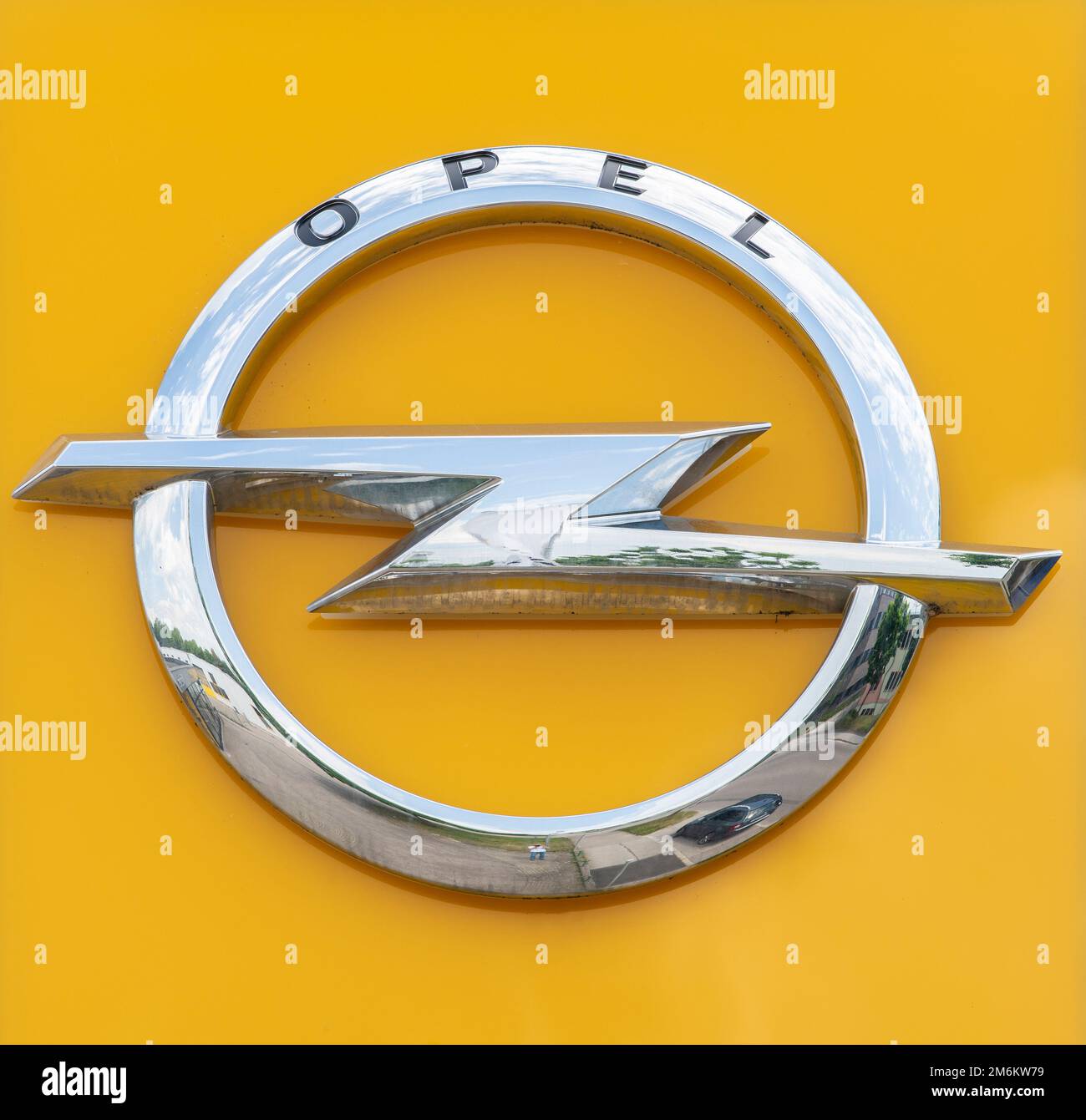 Opel company advertising sign Stock Photo - Alamy