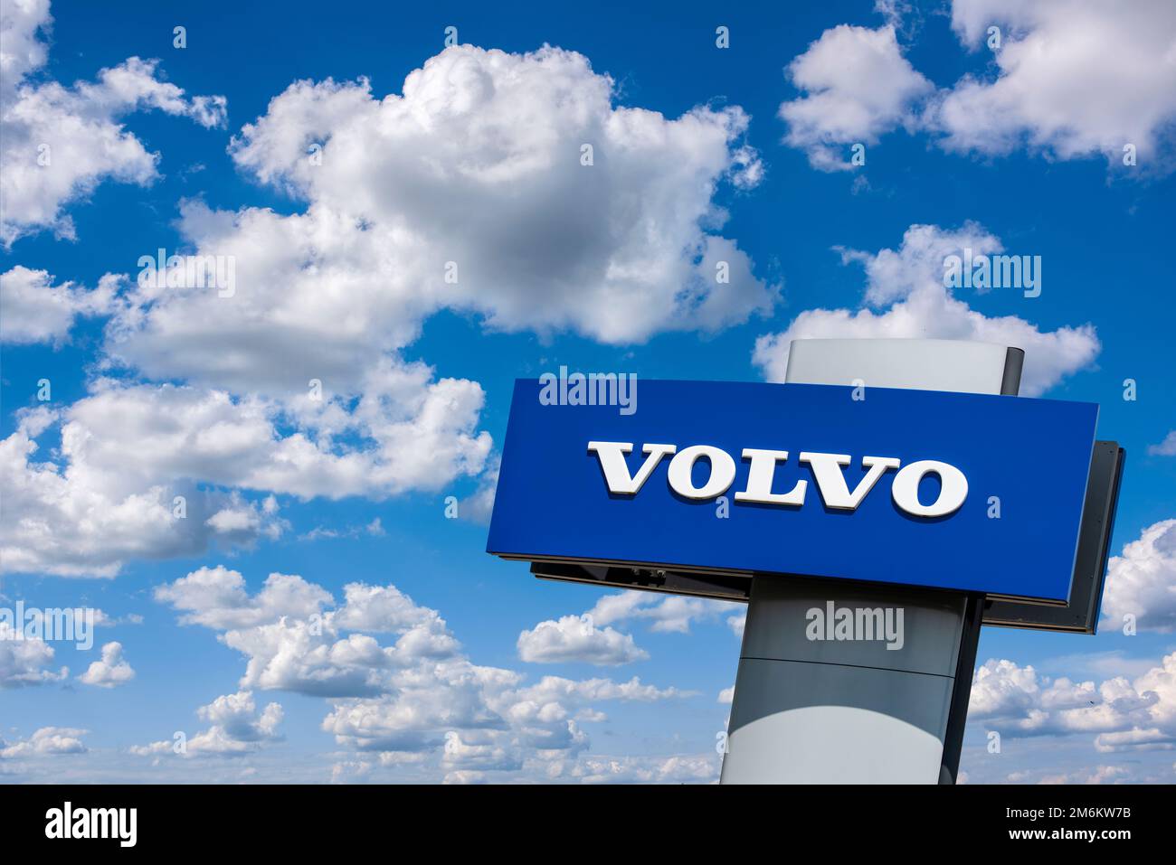 Advertising and company sign of the company Volvo Stock Photo - Alamy