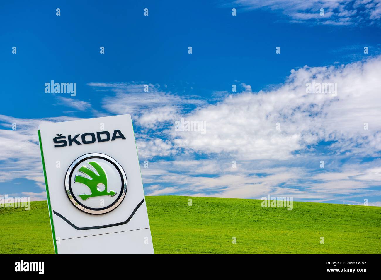 Advertising and company sign of the company Skoda Stock Photo - Alamy