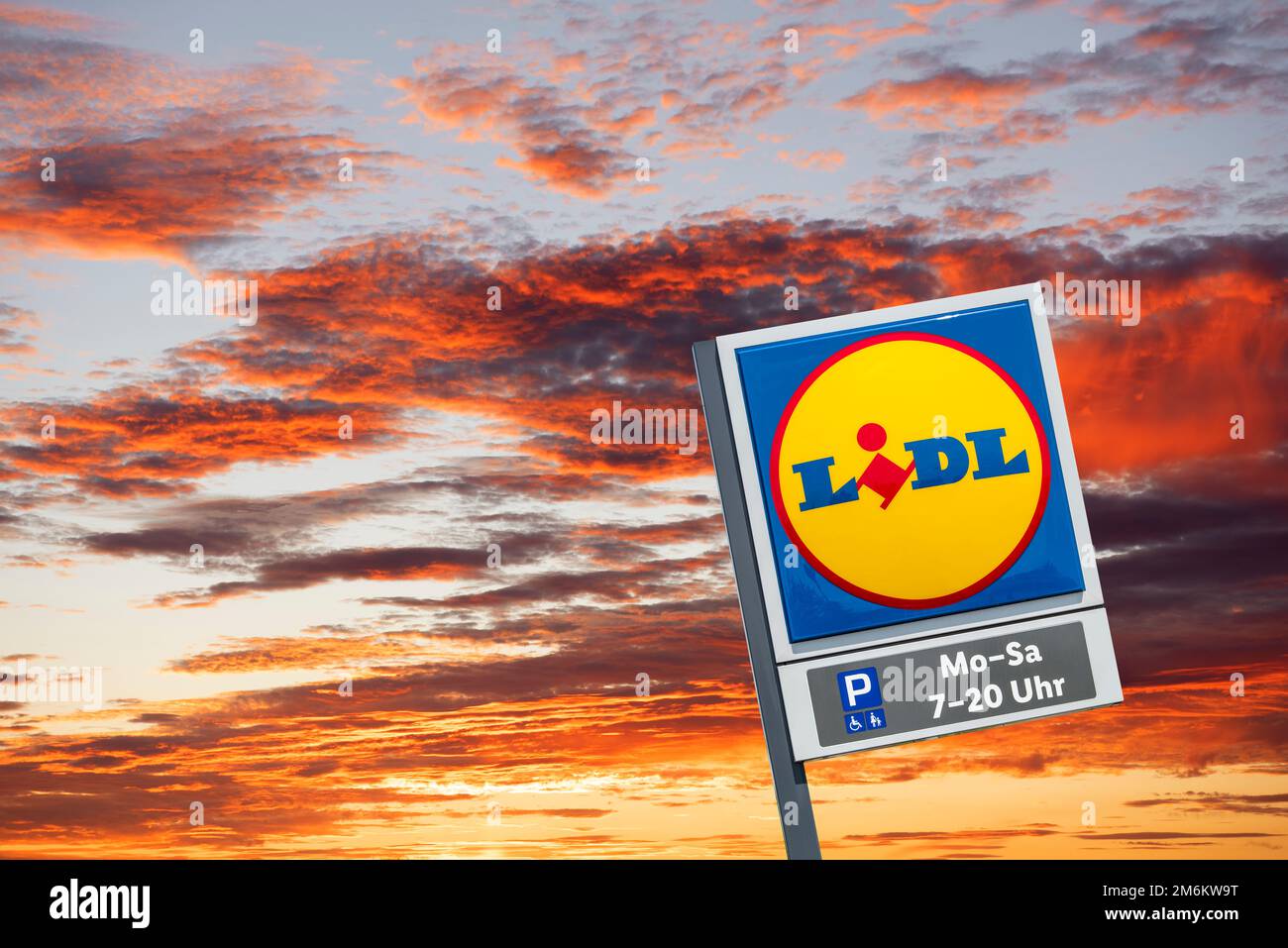 Advertising and company sign of the company Lidl Stock Photo - Alamy
