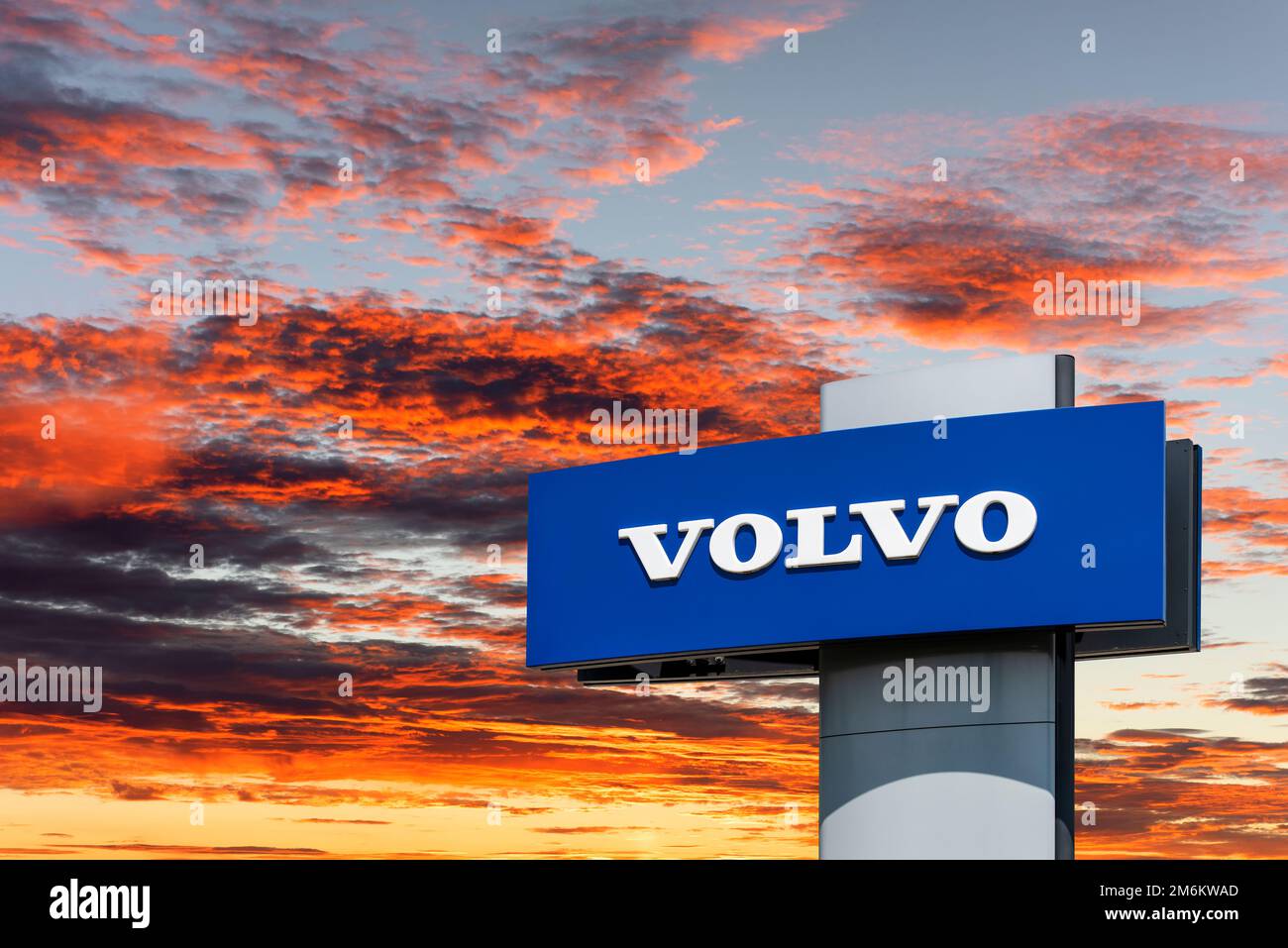 Advertising and company sign of the company Volvo Stock Photo - Alamy