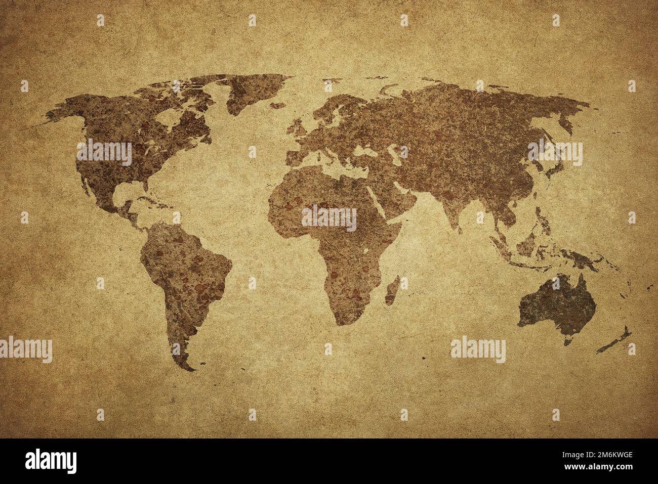Grunge map of the world Stock Photo - Alamy