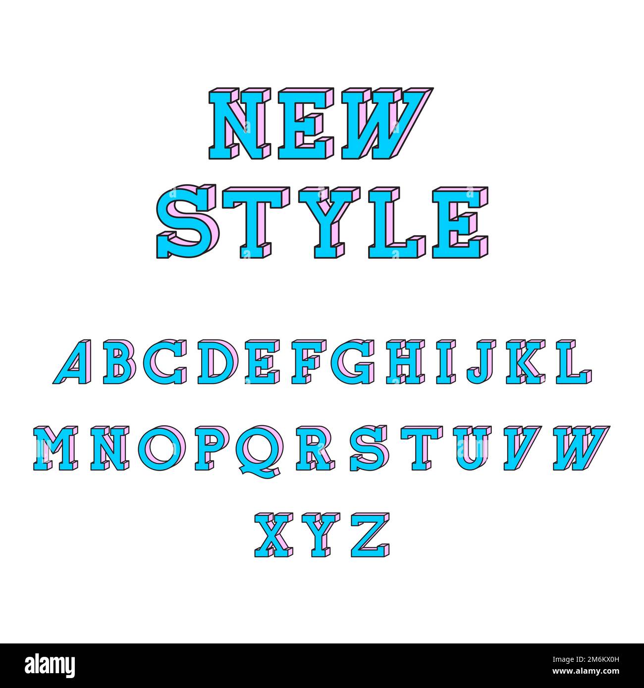 New style isometric font vector illustration. Set of unique decorative ...