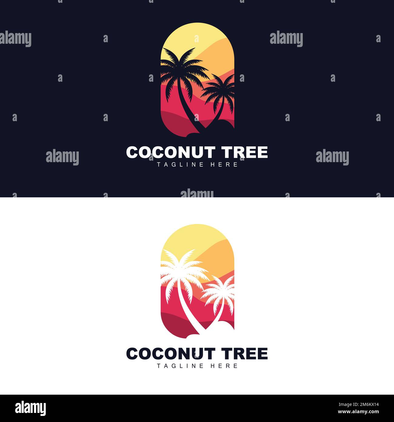 Coconut Tree Logo, Ocean Tree Vector, Design For Templates, Product ...
