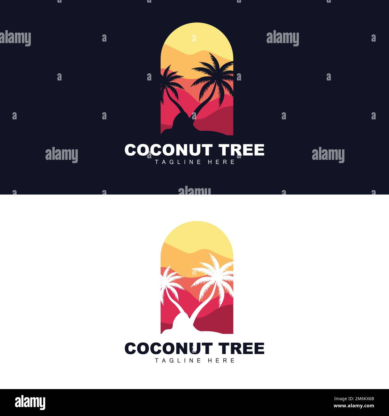 Coconut Tree Logo, Ocean Tree Vector, Design For Templates, Product ...