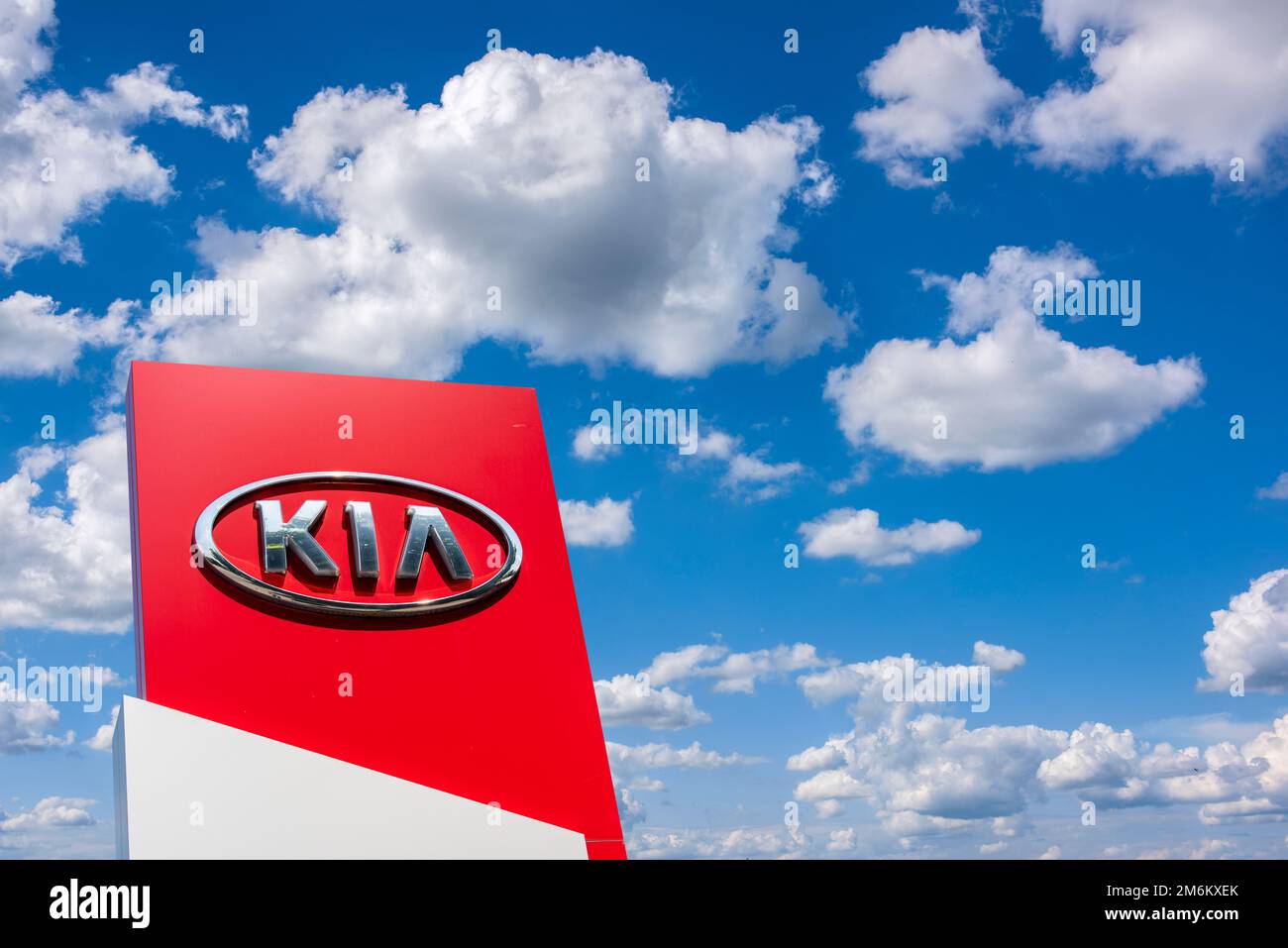 Advertising and company sign of the company Kia Stock Photo - Alamy