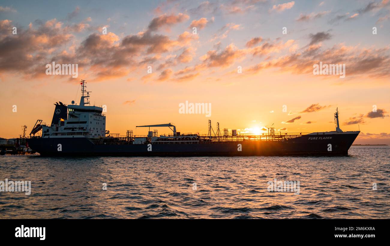 Rotterdam Netherlands, Oil harbour tank terminals and chemical carriers ...
