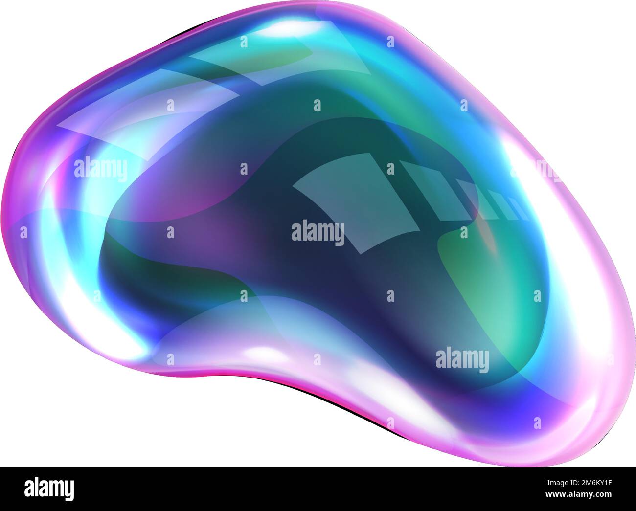 Soap bubble deformed from blowing wind, realistic vector illustrations ...