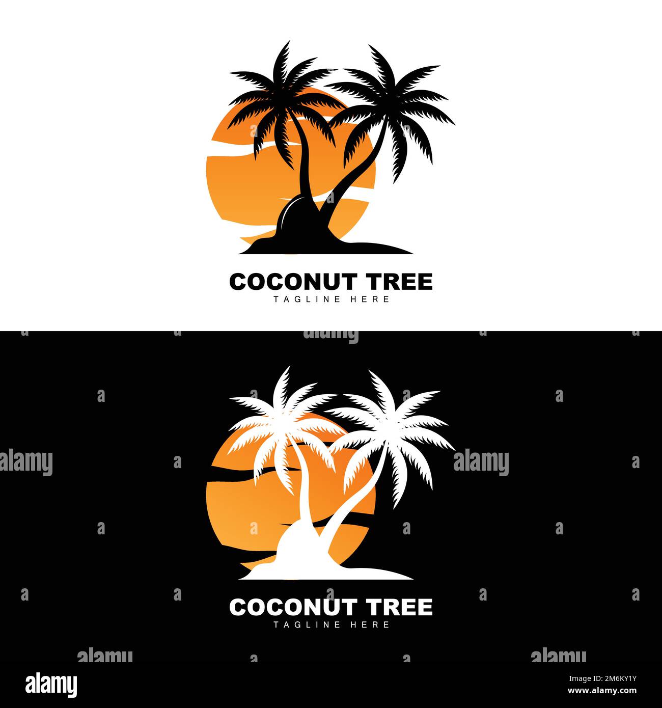 Coconut Tree Logo, Ocean Tree Vector, Design For Templates, Product ...