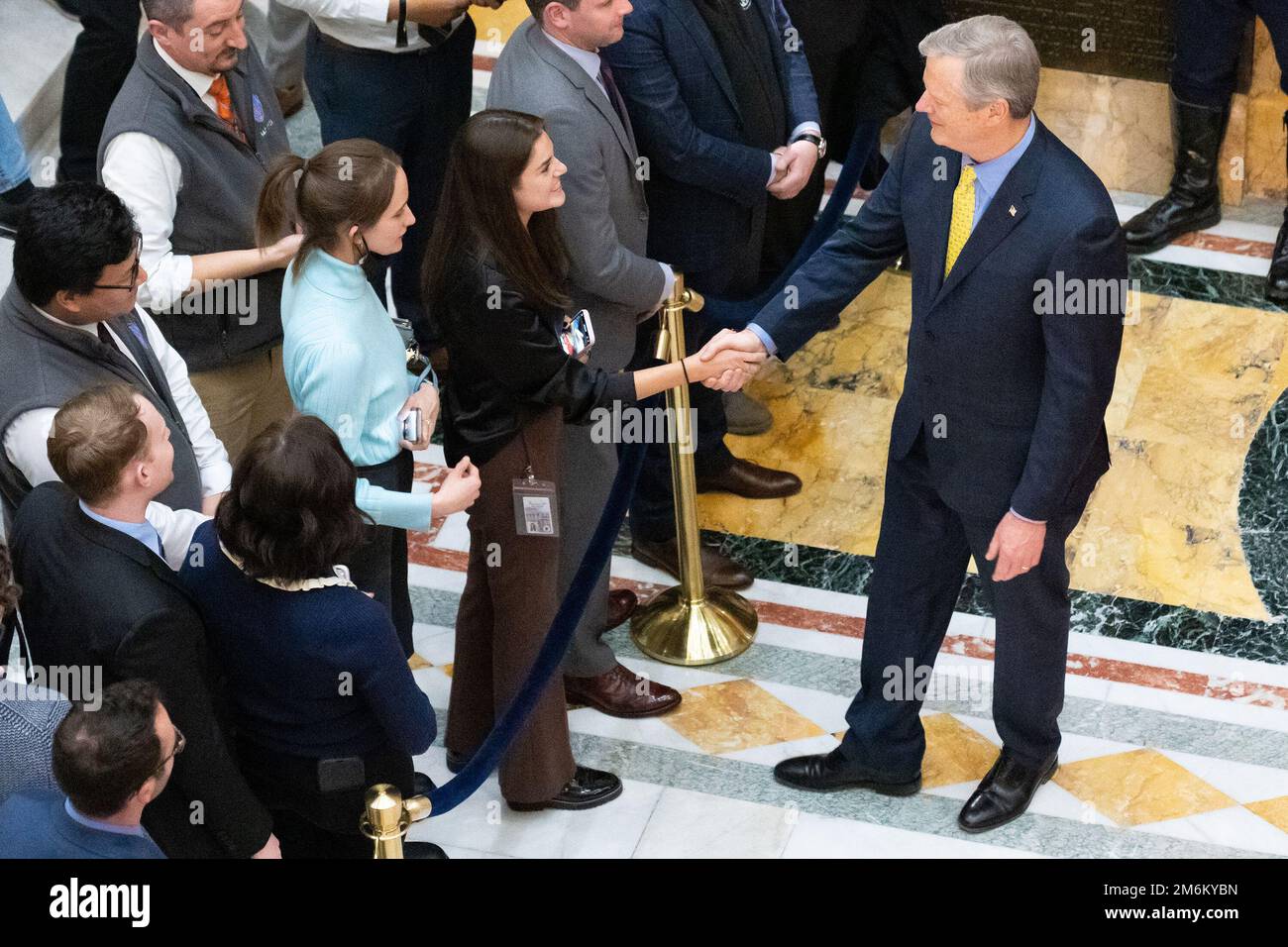 BOSTON, MA - JANUARY 4: Charlie Baker exits the Massachusetts ...