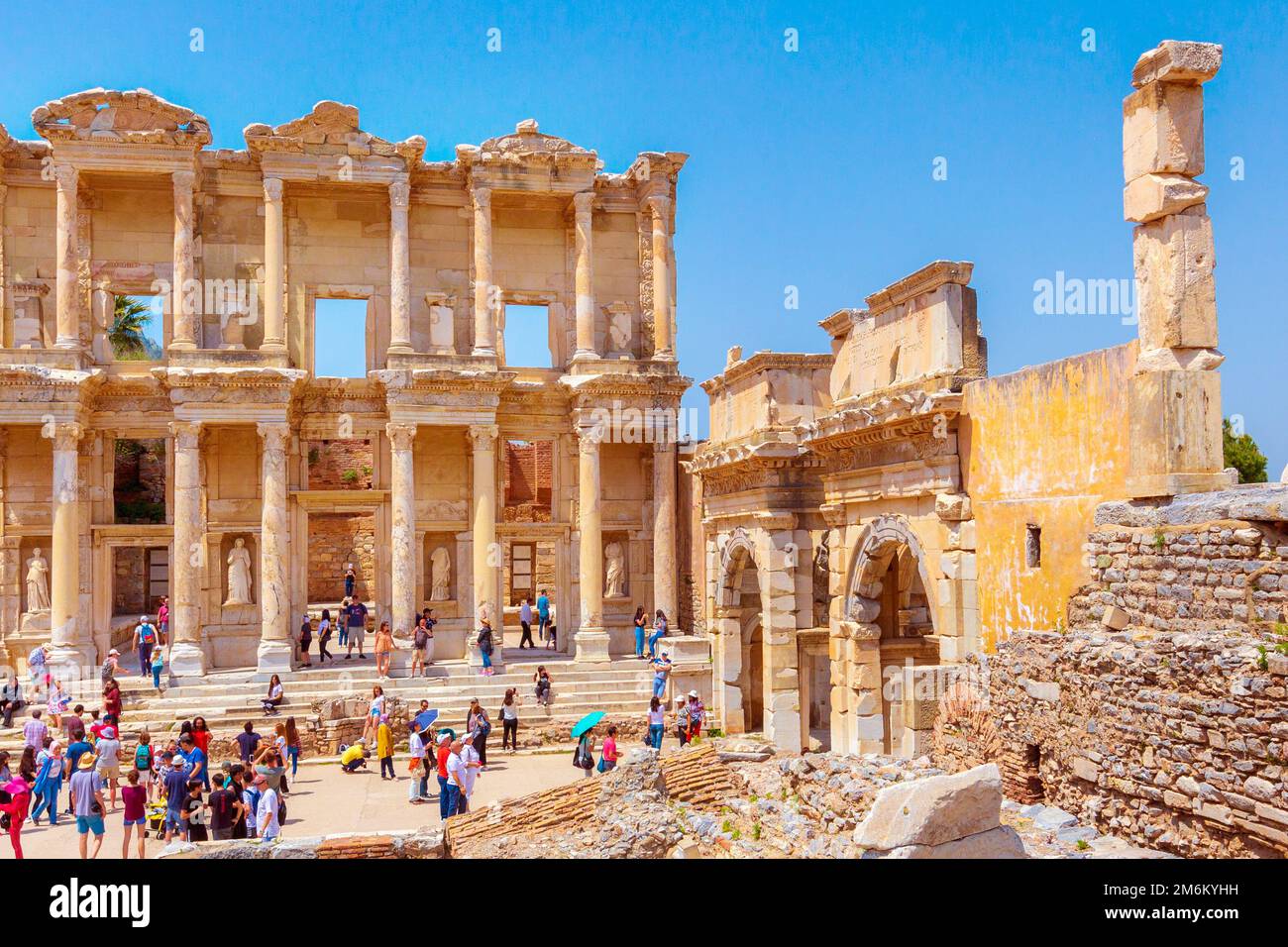 People visiting old ruins of Ephesus, Turkey Stock Photo - Alamy