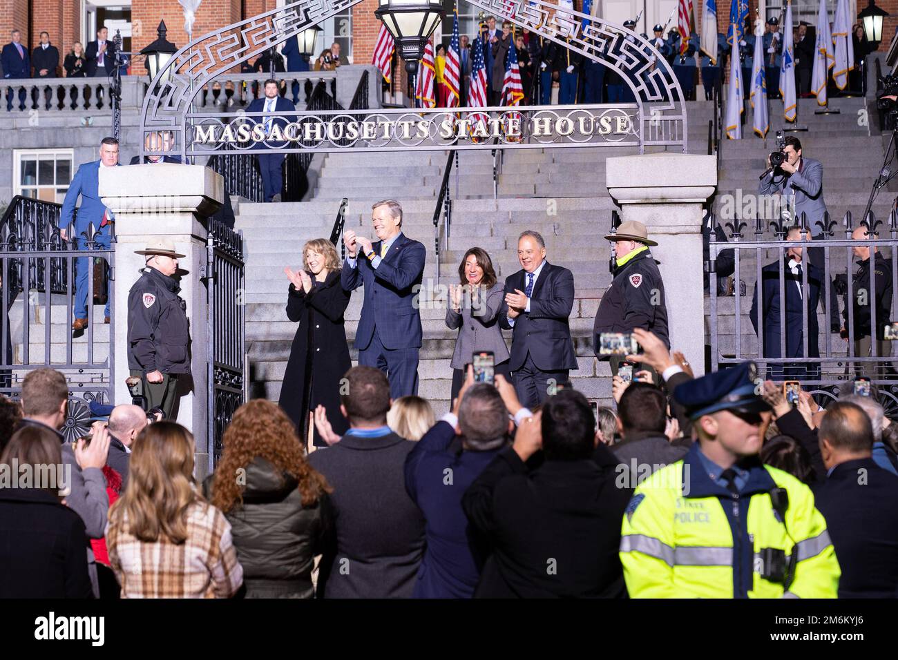 BOSTON, MA - JANUARY 4: Charlie Baker exits the Massachusetts ...