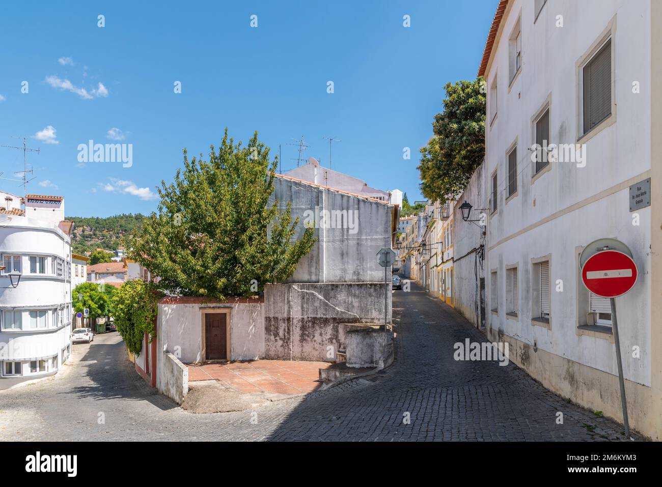 The beautiful buildings in the historic area of the city of Portalegre ...