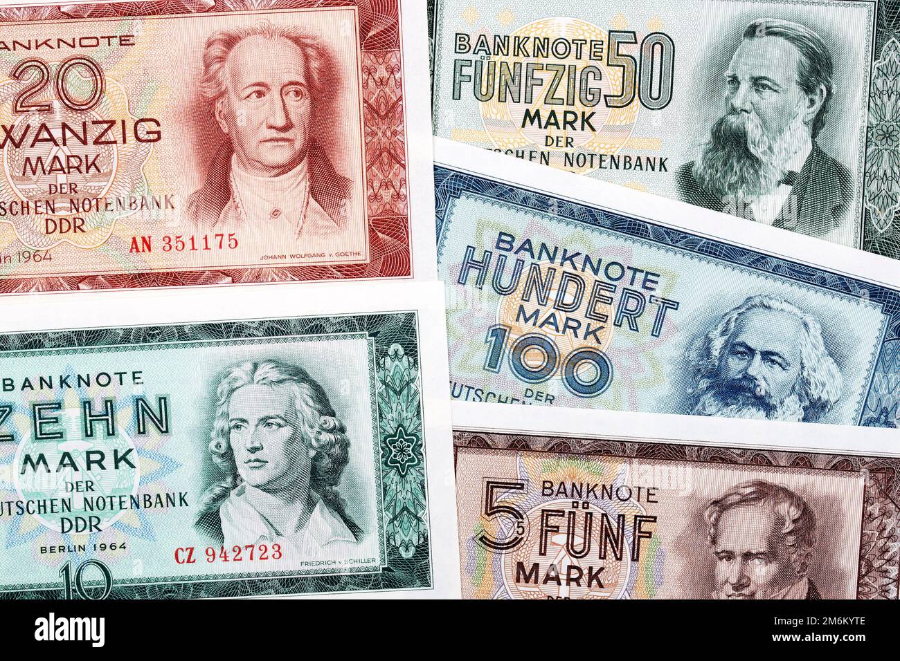 Old money from East Germany, a background Stock Photo - Alamy