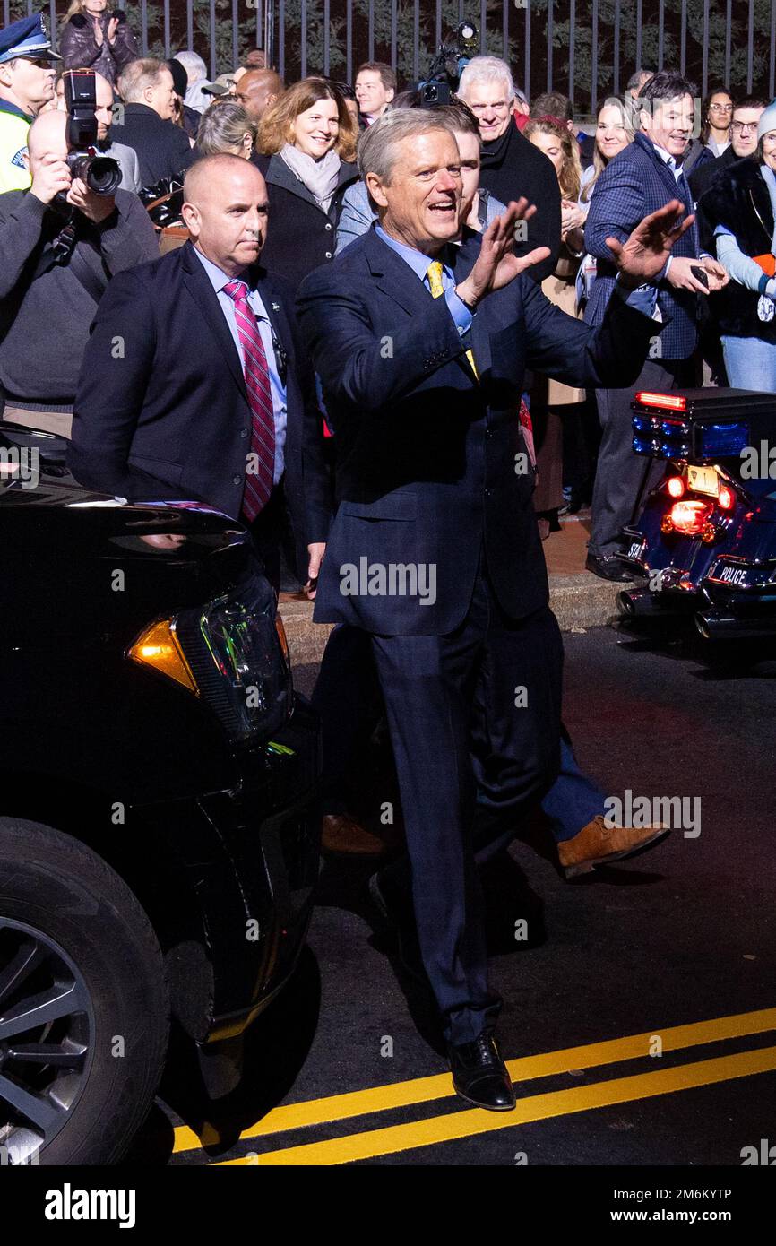 BOSTON, MA - JANUARY 4: Charlie Baker exits the Massachusetts ...
