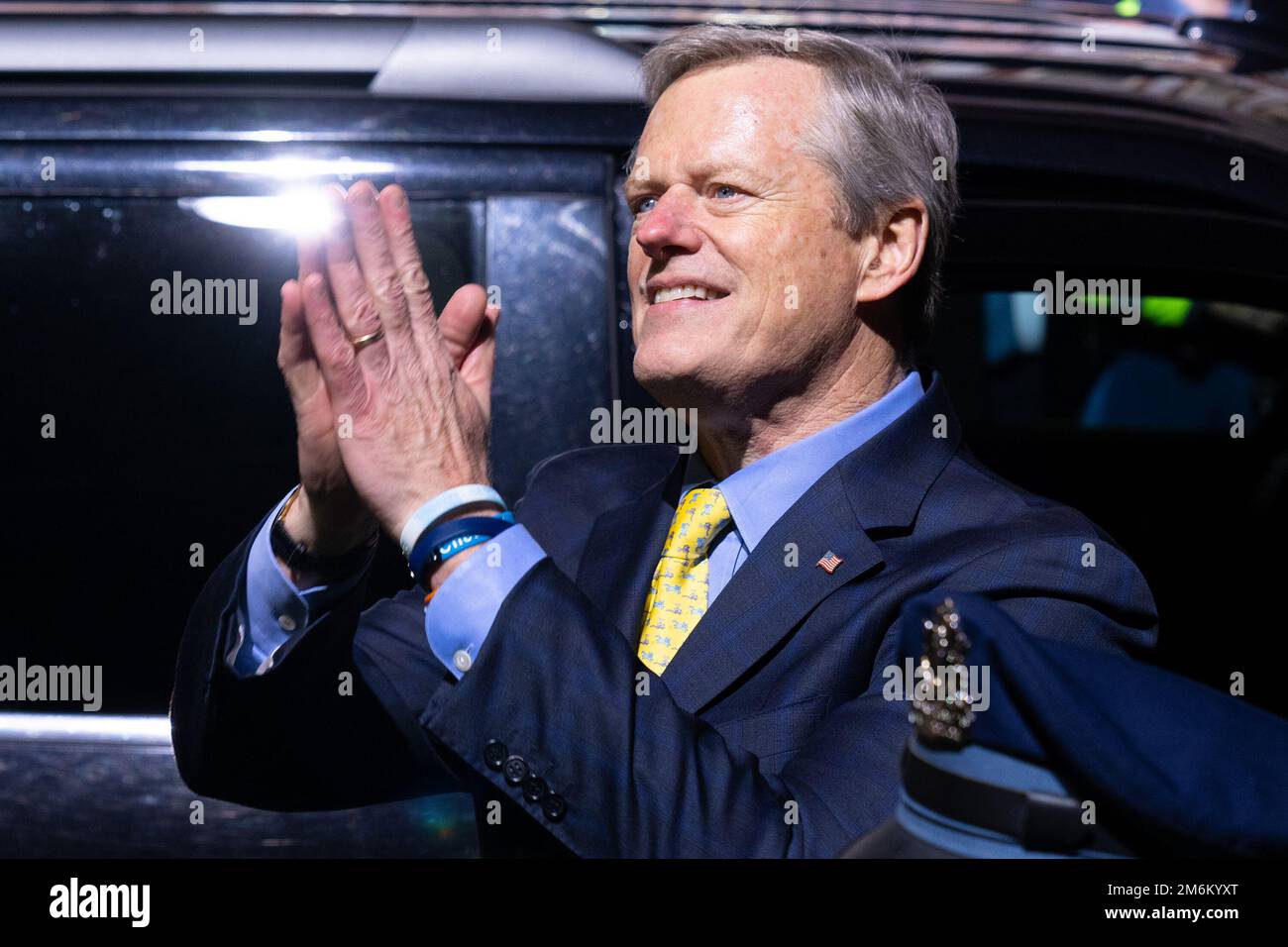 BOSTON, MA - JANUARY 4: Charlie Baker exits the Massachusetts ...