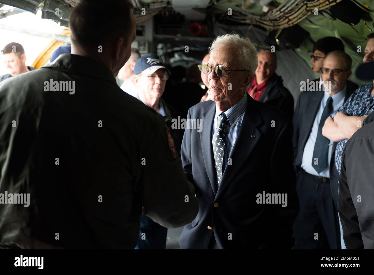 Retired Lt. Col. John Casteel, speaks with Lt. Col. Kelly Church, 203rd ...