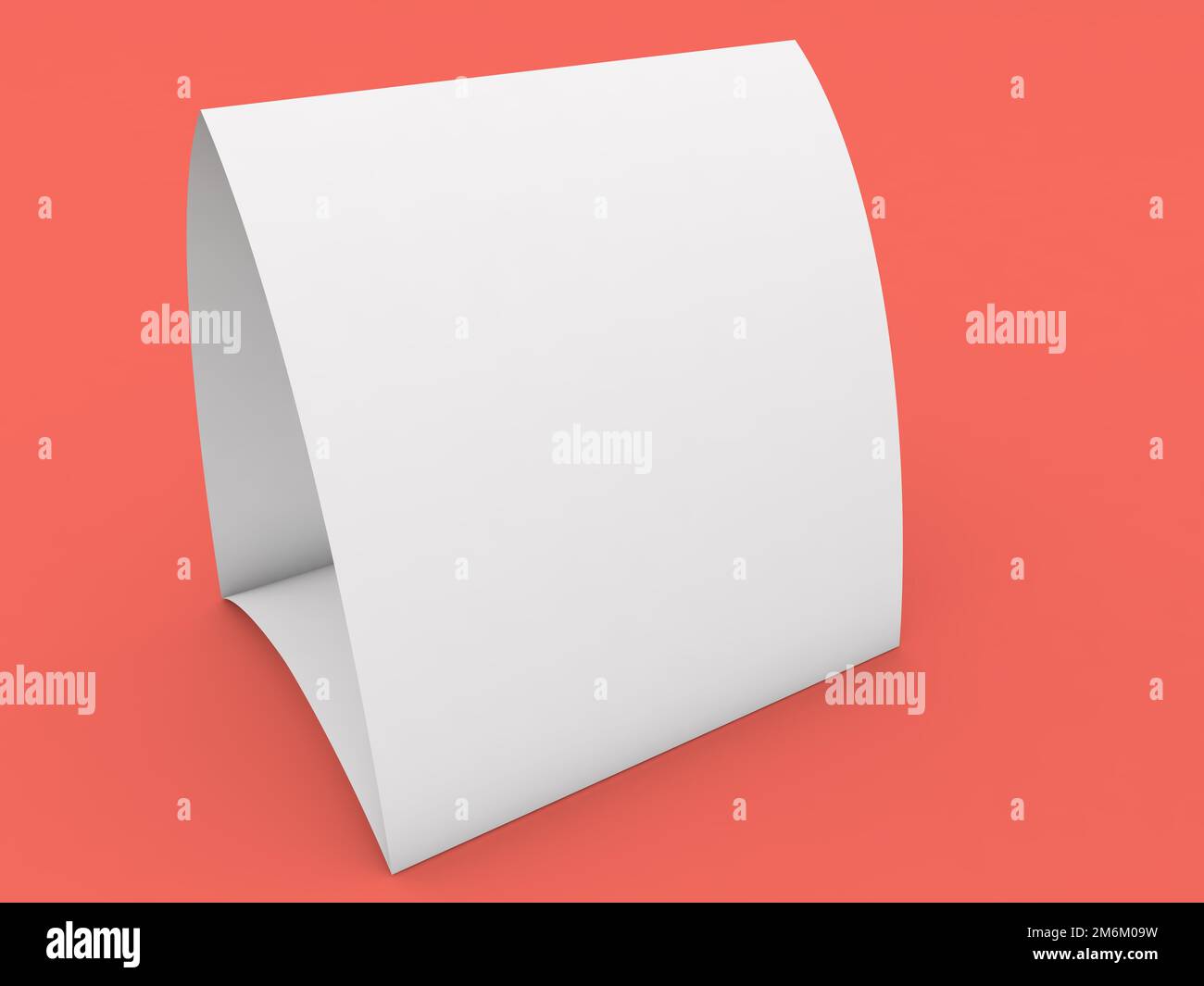 Advertising stand mockup on red background. 3d render illustration ...