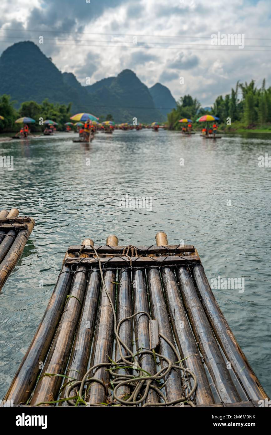 Bamboo rafts on li river yangshuo hi-res stock photography and images ...