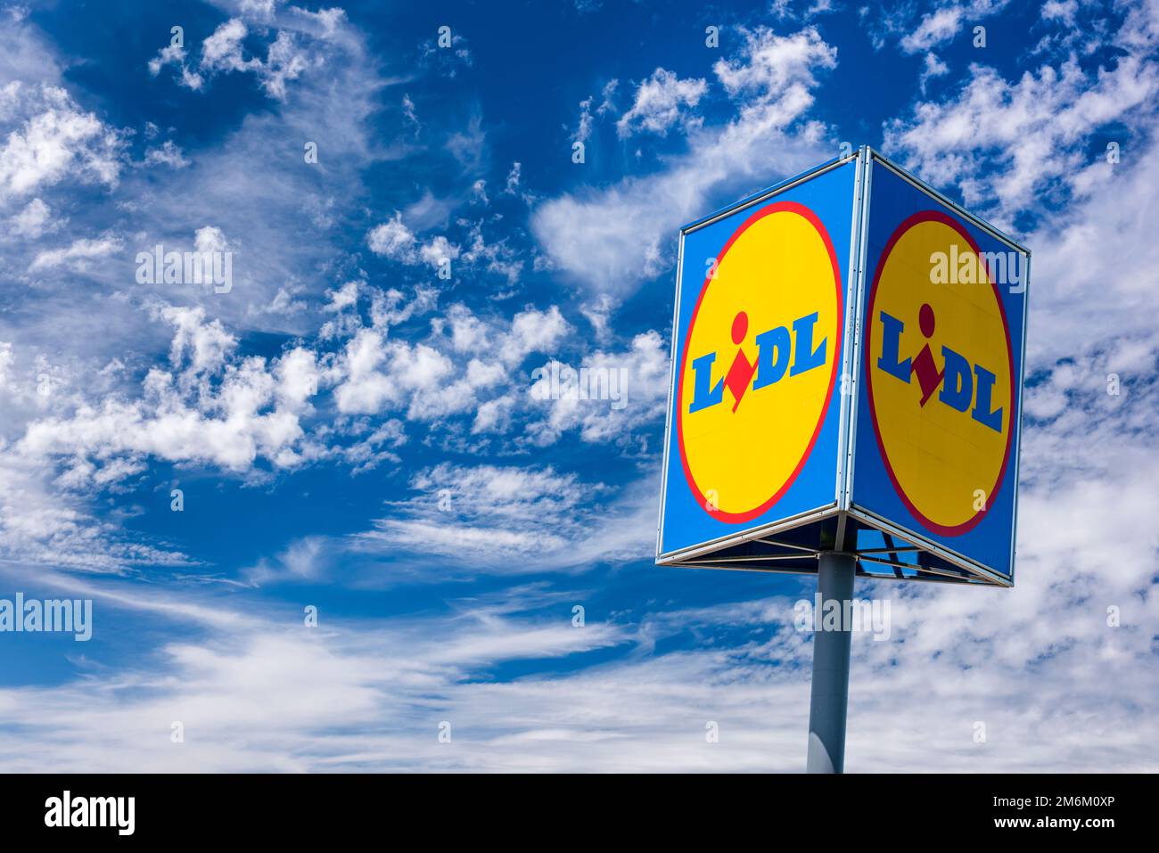 Advertising sign of the company LIDL Stock Photo - Alamy