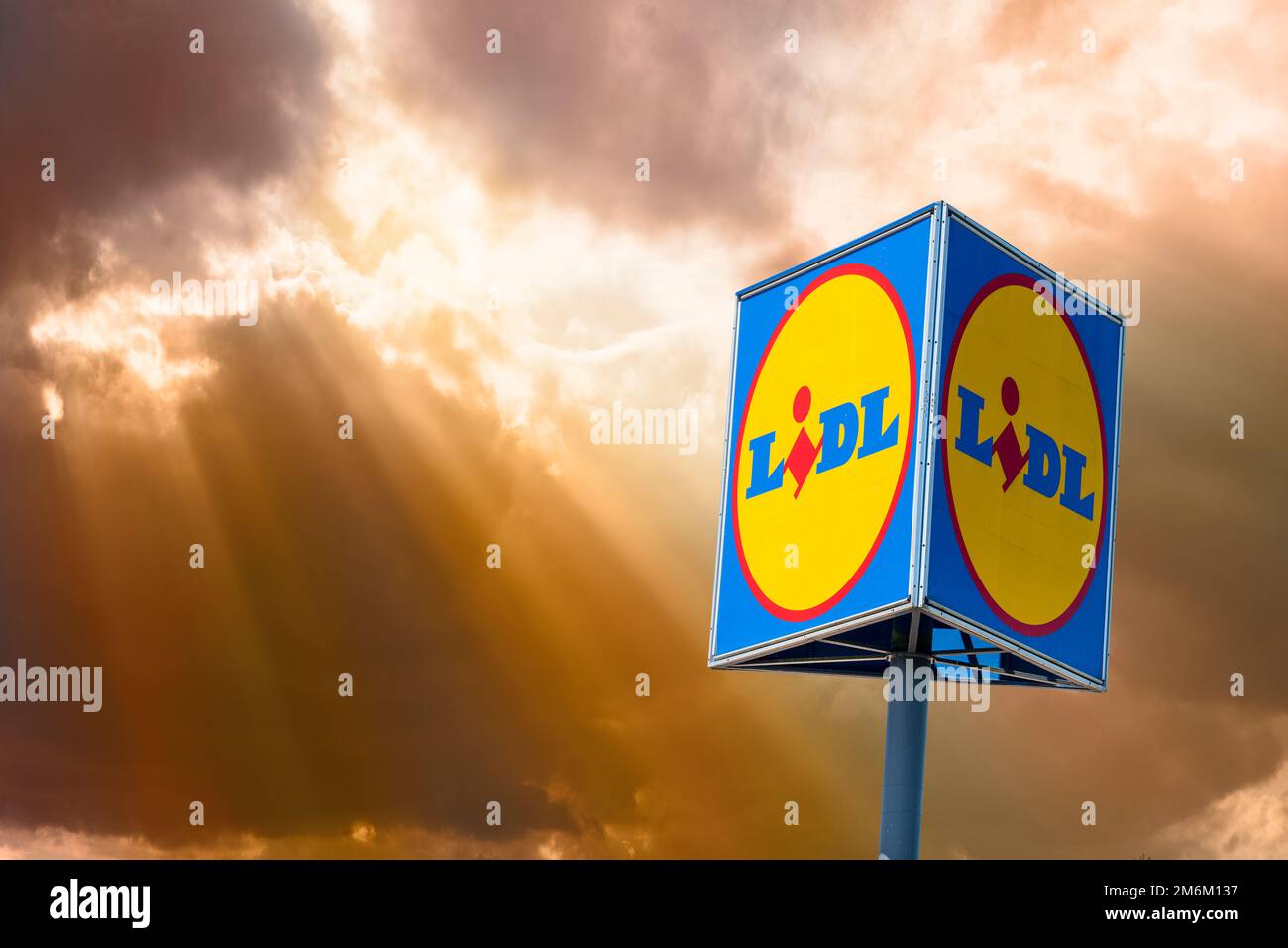 Advertising sign of the company LIDL Stock Photo - Alamy