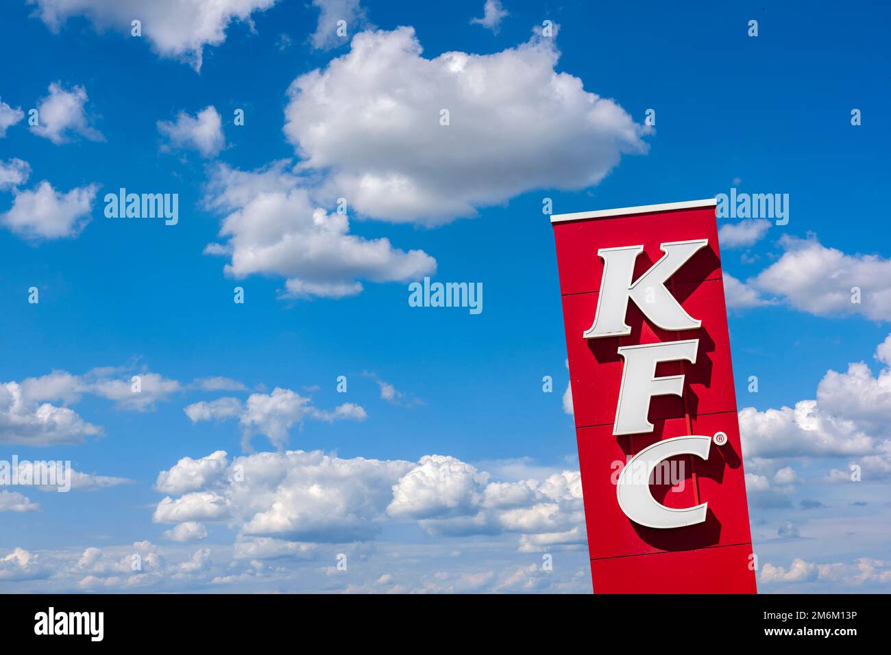 KFC restaurant chain advertising sign Stock Photo - Alamy