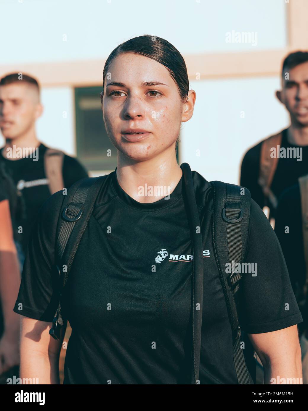 A U.S. Marine Corps officer candidate with Officer Selection Team ...