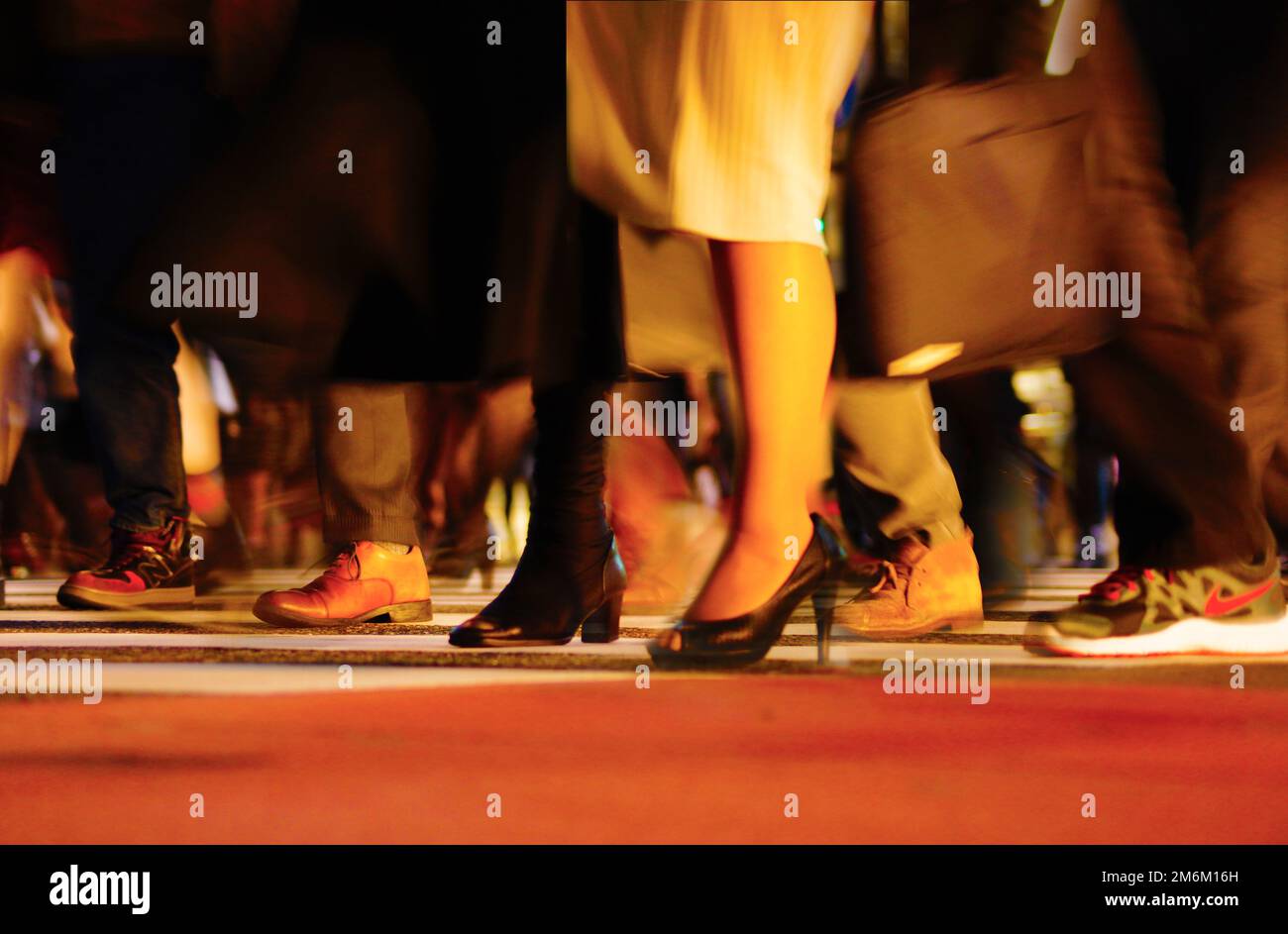 People silhouette walking the scramble intersection Stock Photo - Alamy