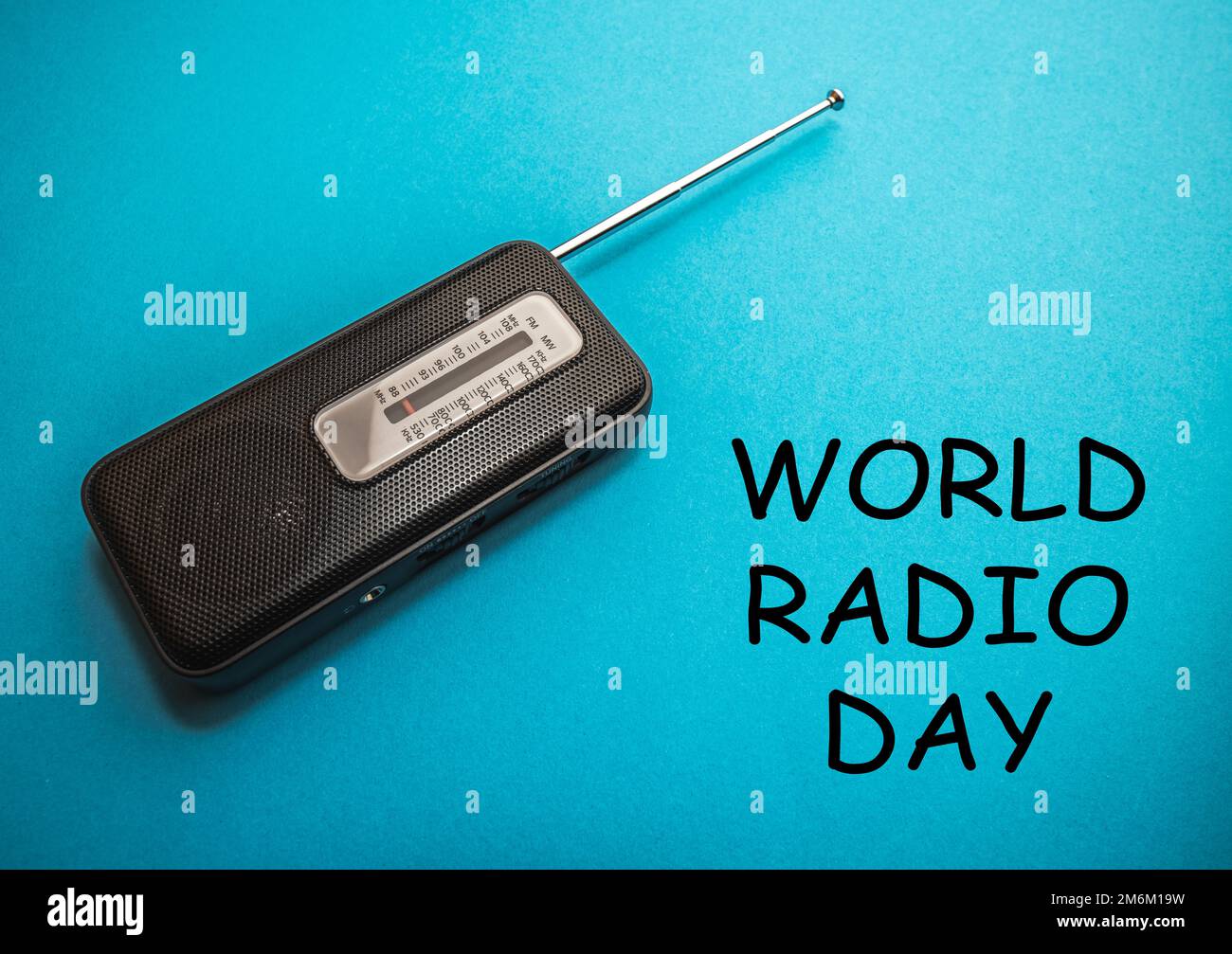 World Radio Day 13 February text with radio on blue background ...