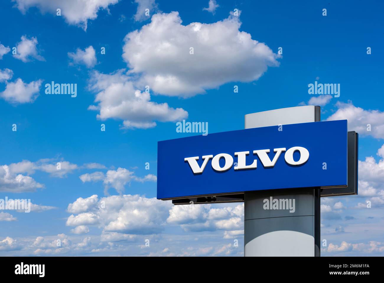 VOLVO company advertising and company sign Stock Photo - Alamy