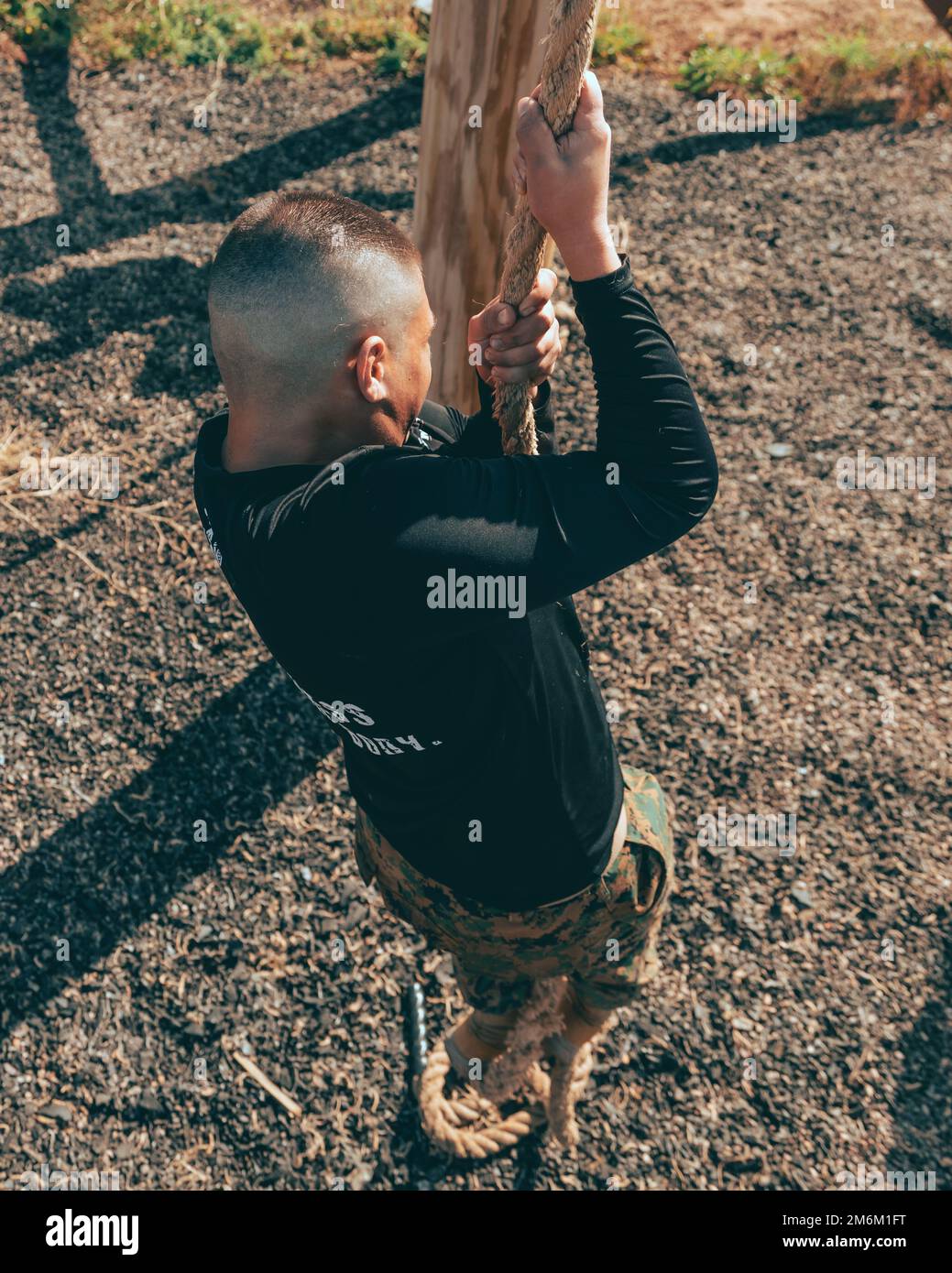 A U.S. Marine Corps officer candidate with Officer Selection Team ...