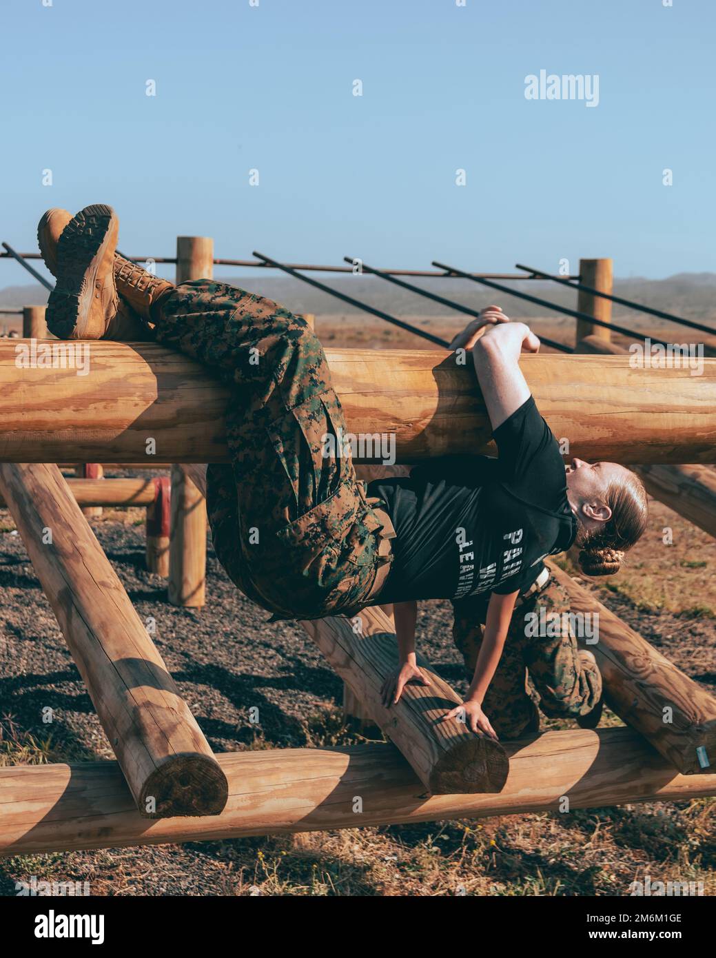 A U.S. Marine Corps officer candidate with Officer Selection Team ...