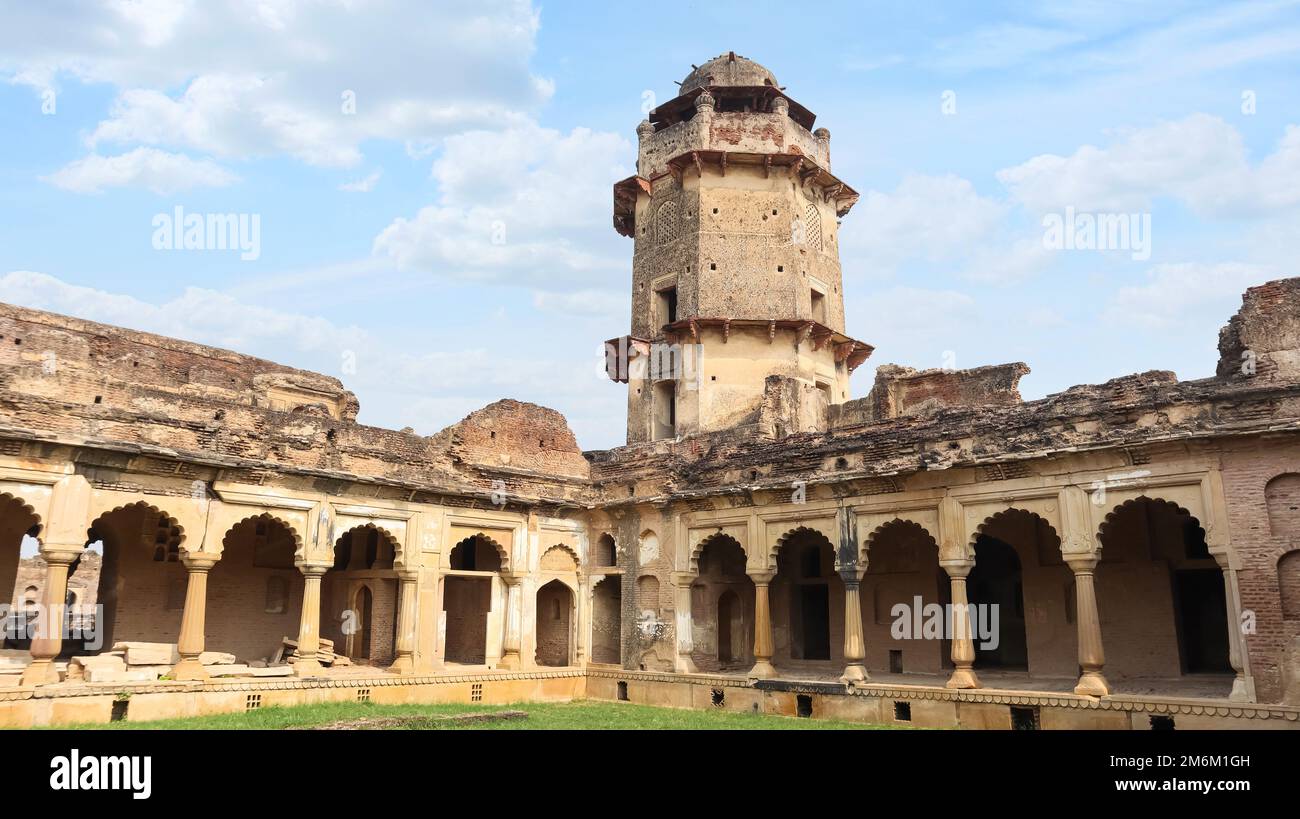 View of Palace courtyard and Watch tower, Ater Fort, Bhind, Madhya ...