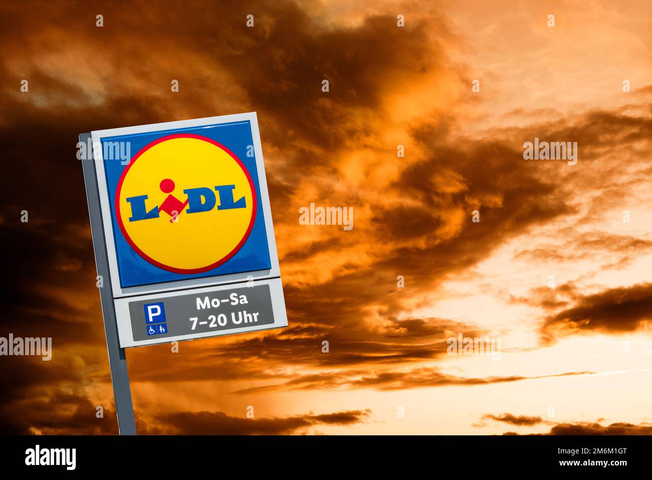 Advertising and company sign of the company LIDL Stock Photo - Alamy