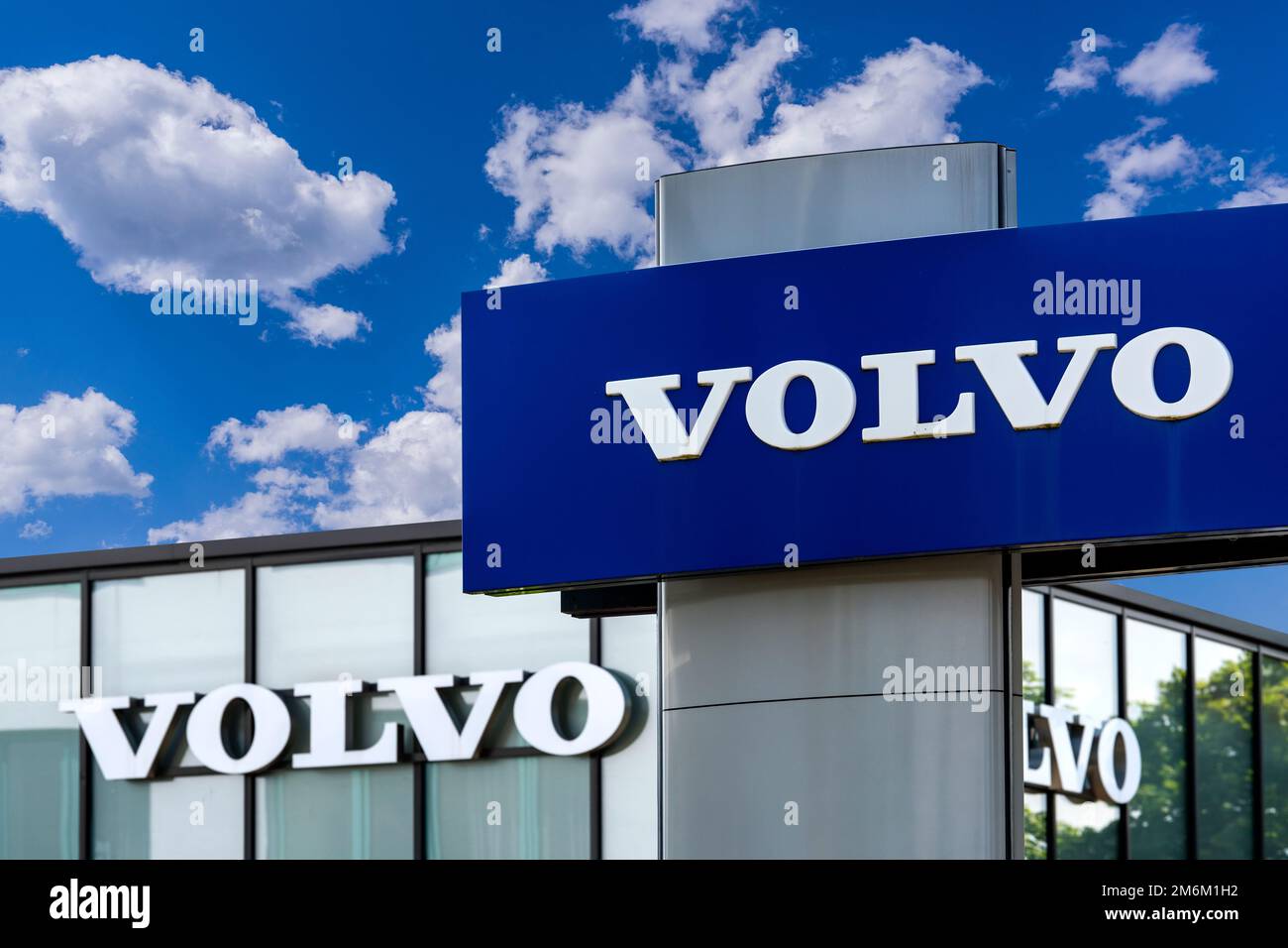 VOLVO company advertising and company sign Stock Photo - Alamy