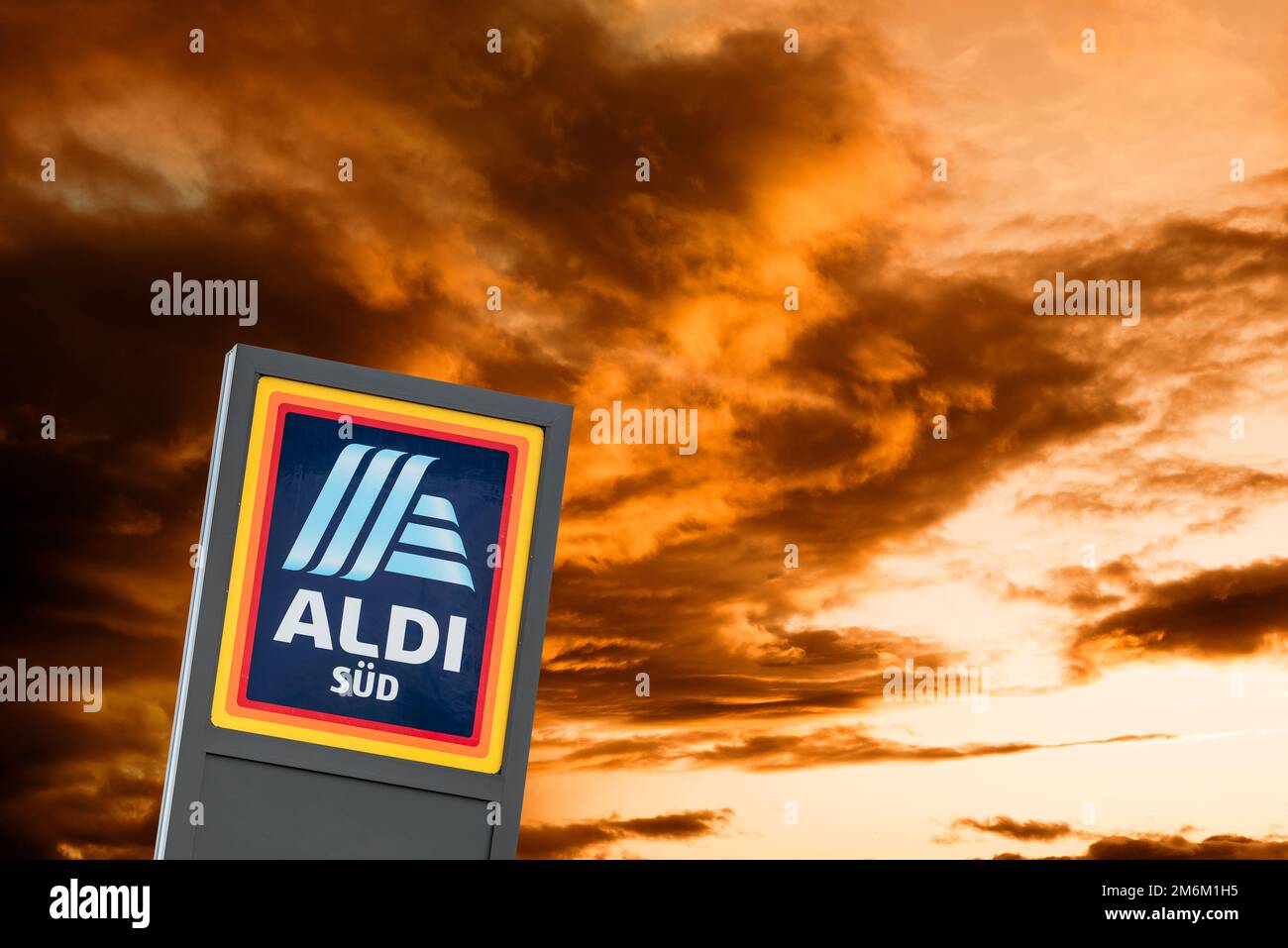 Advertising and company sign of the company ALDI SÃœD Stock Photo - Alamy