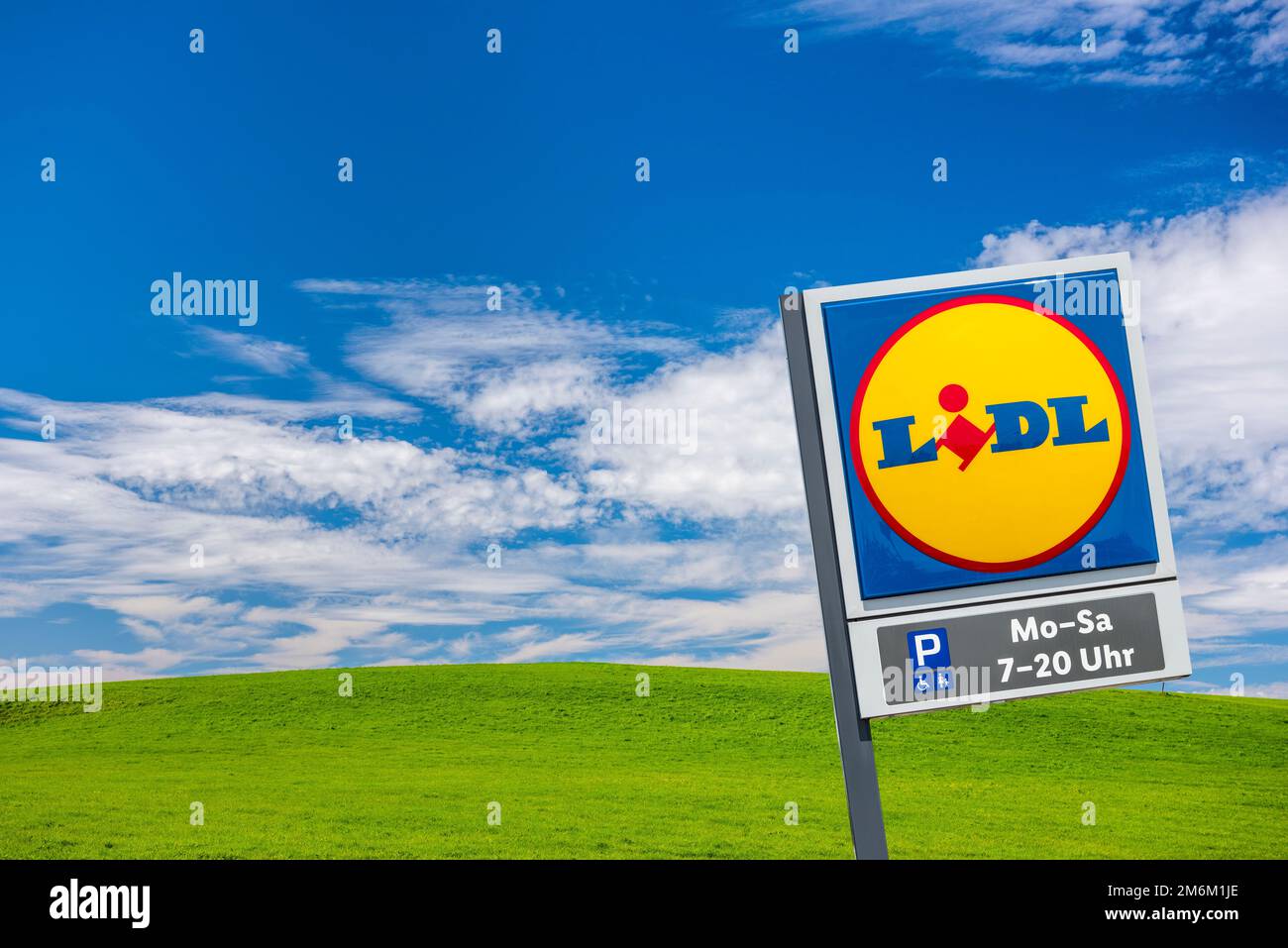 Advertising and company sign of the company LIDL Stock Photo - Alamy
