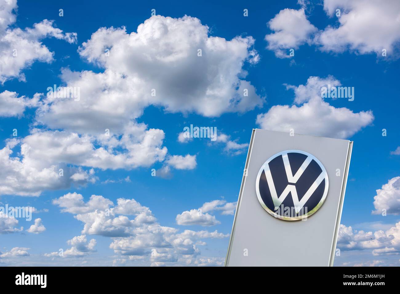 Advertising and company sign of the company VW Volkswagen Stock Photo ...