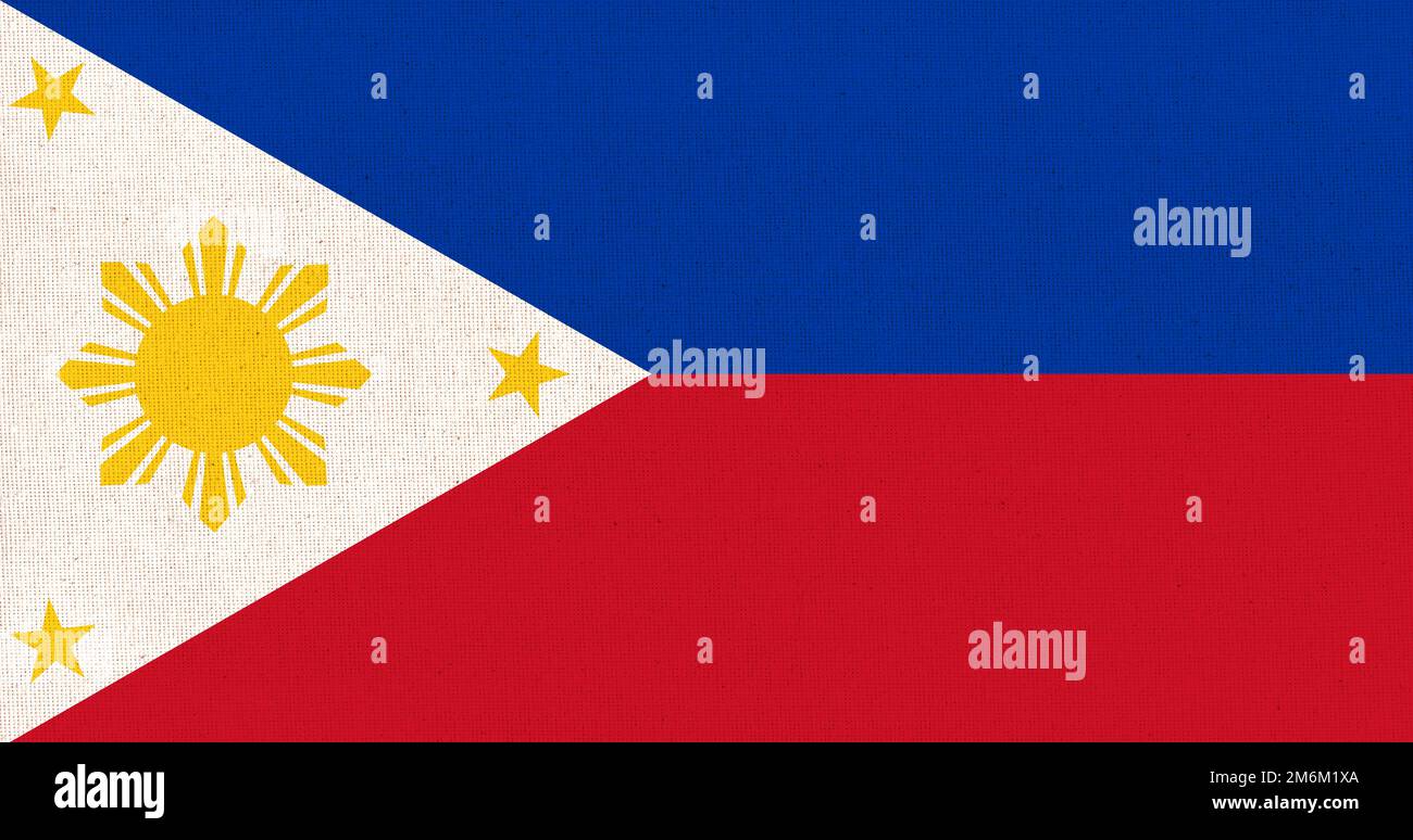 Philippines national fabric flag textile background. Symbol of Asian ...