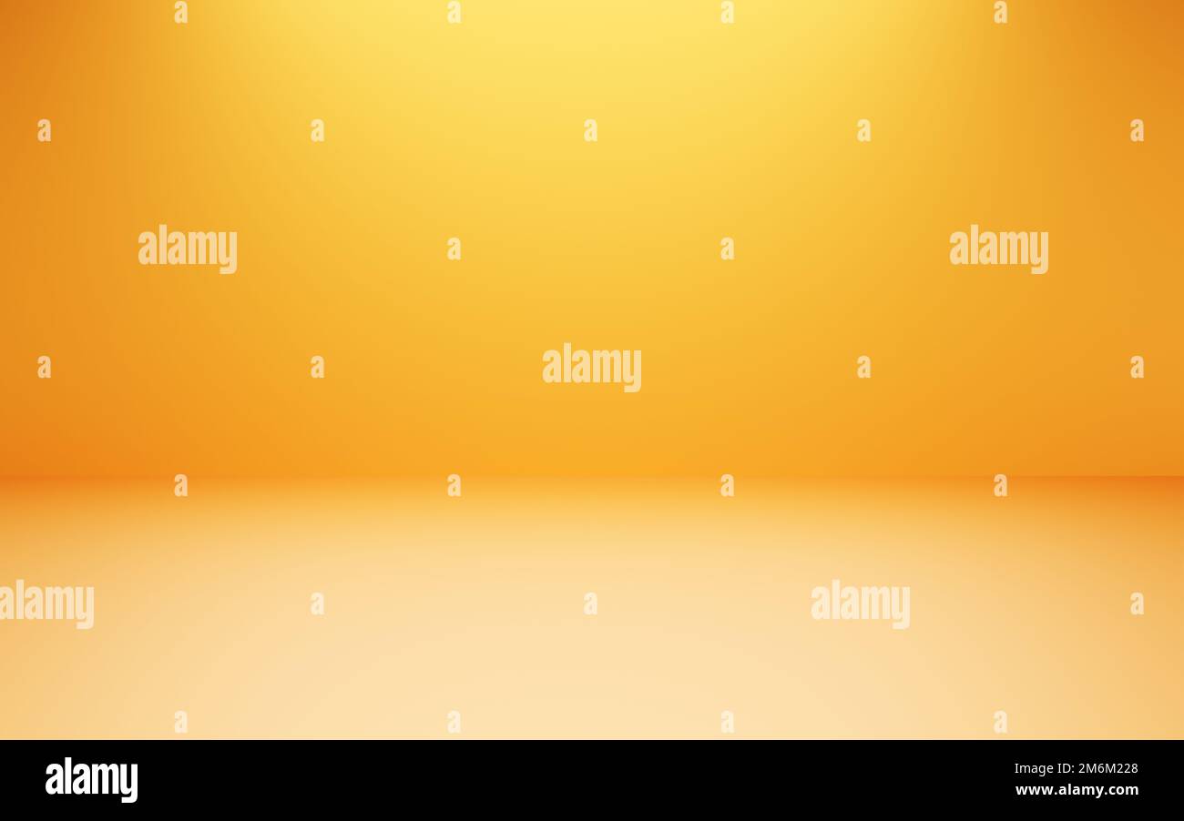 3d rendering of empty orange yellow abstract minimal concept background ...