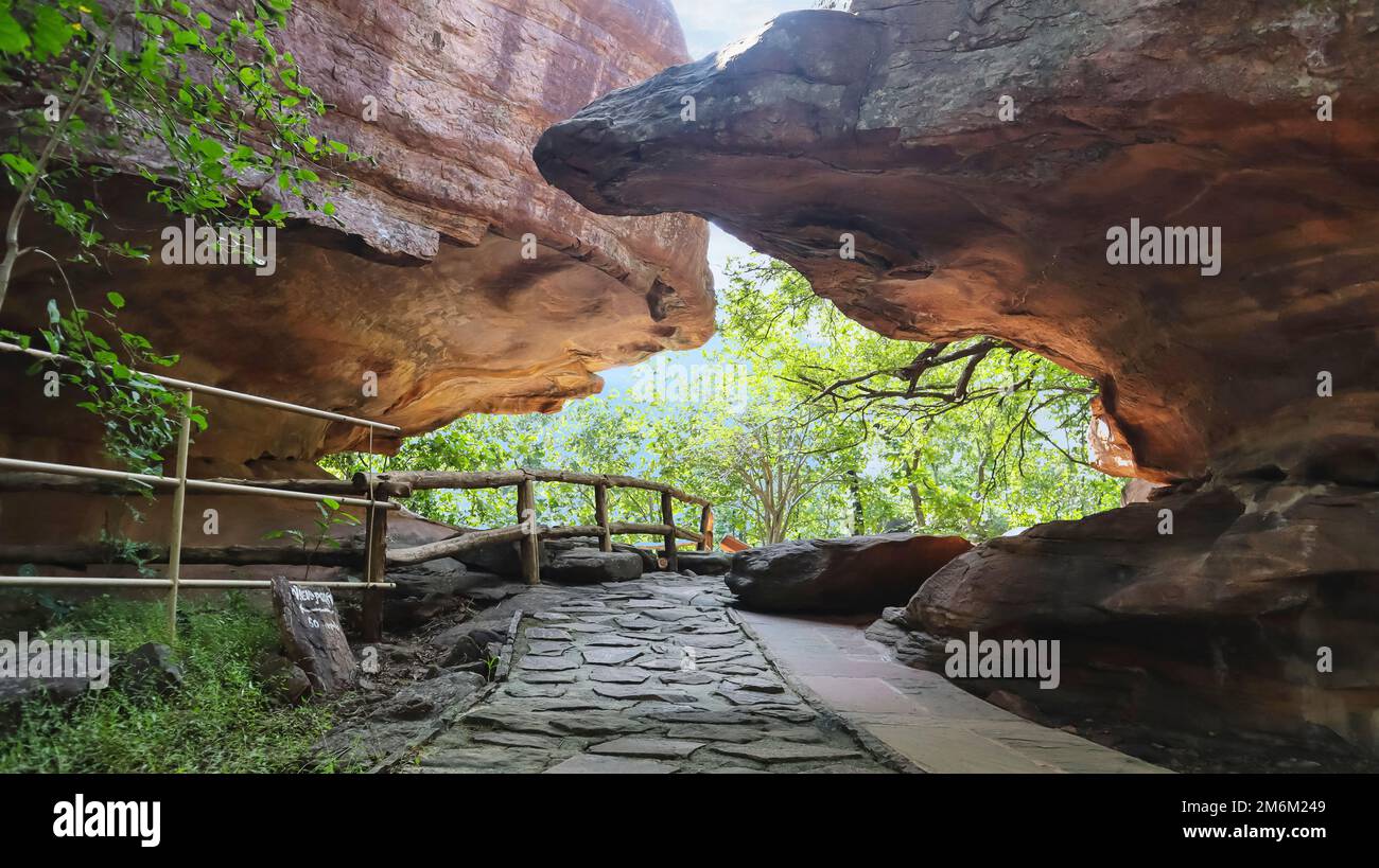 View of Bhimbetka Rock Shelters, World Heritage site, Raisen, Madhya ...