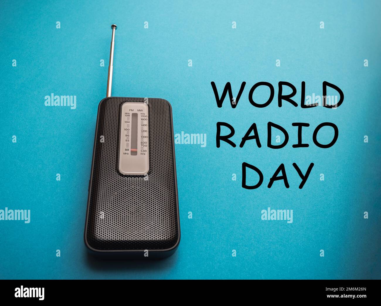World Radio Day 13 February text with radio on blue background ...