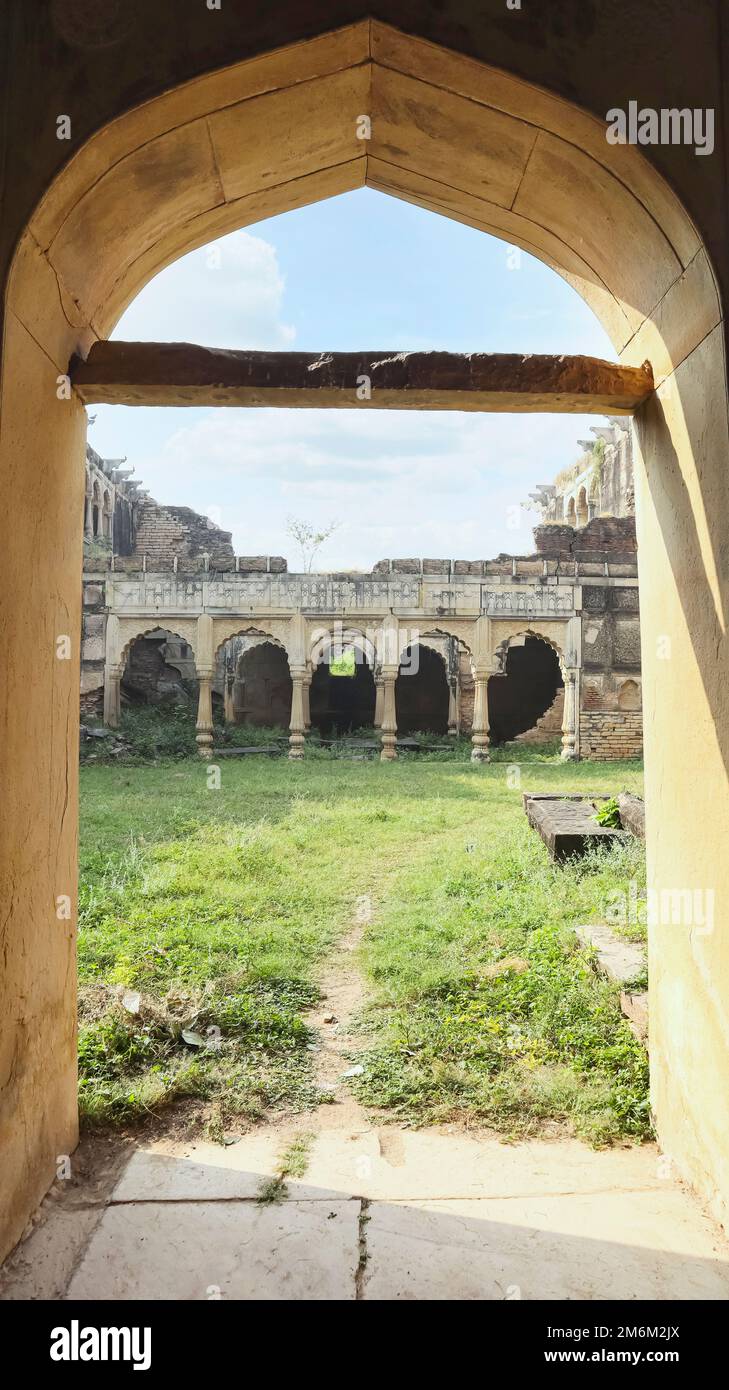 View of Ruined Fort of Gohad, fort was built in 1505 by Bamraulia Jat ...