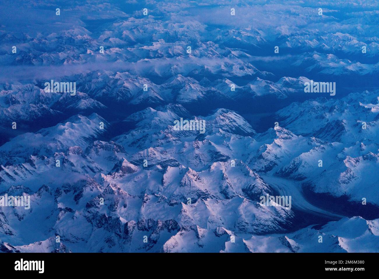Aerial snow mountain Stock Photo - Alamy