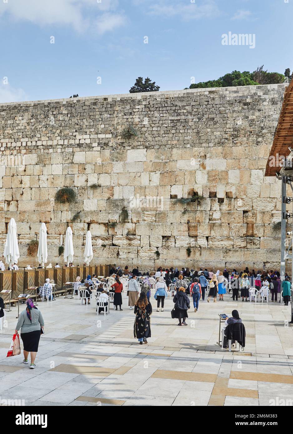 Jerusalem, Israel - November 15, 2022: View of the Wailing Wall with ...