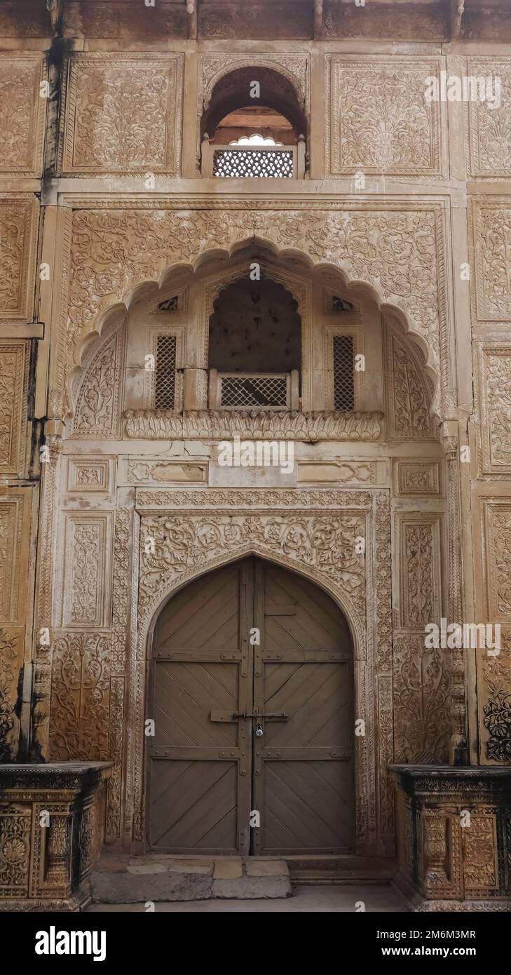 Beautiful Carving Entrance Gate of New Palace, Gohad, Bhind, Madhya ...