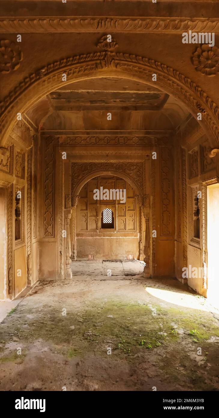 Inside View of Ruined New Palace, Bhind, Madhya Pradesh, India Stock ...